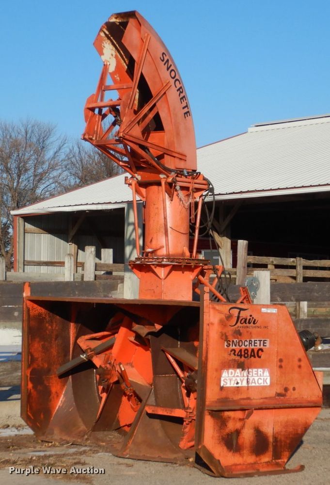 Fair Snocrete 848AC snow blower in Jordan, MN | Item EC9171 sold ...