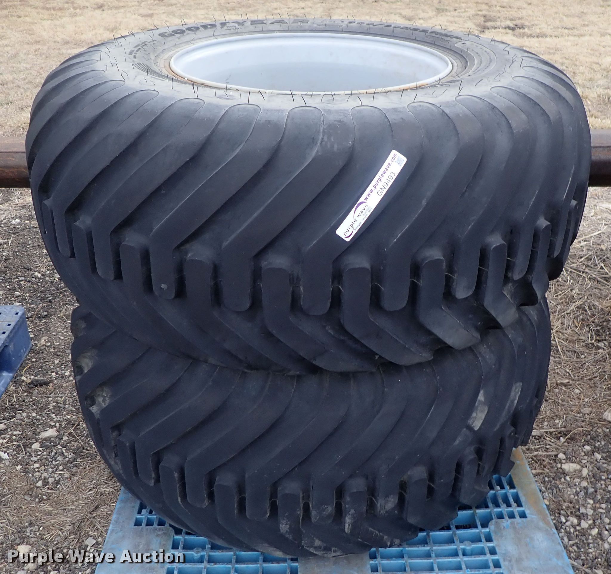 (2) Goodyear 500/60R22.5 tires and wheels in Hesston, KS | Item GN9493 ...