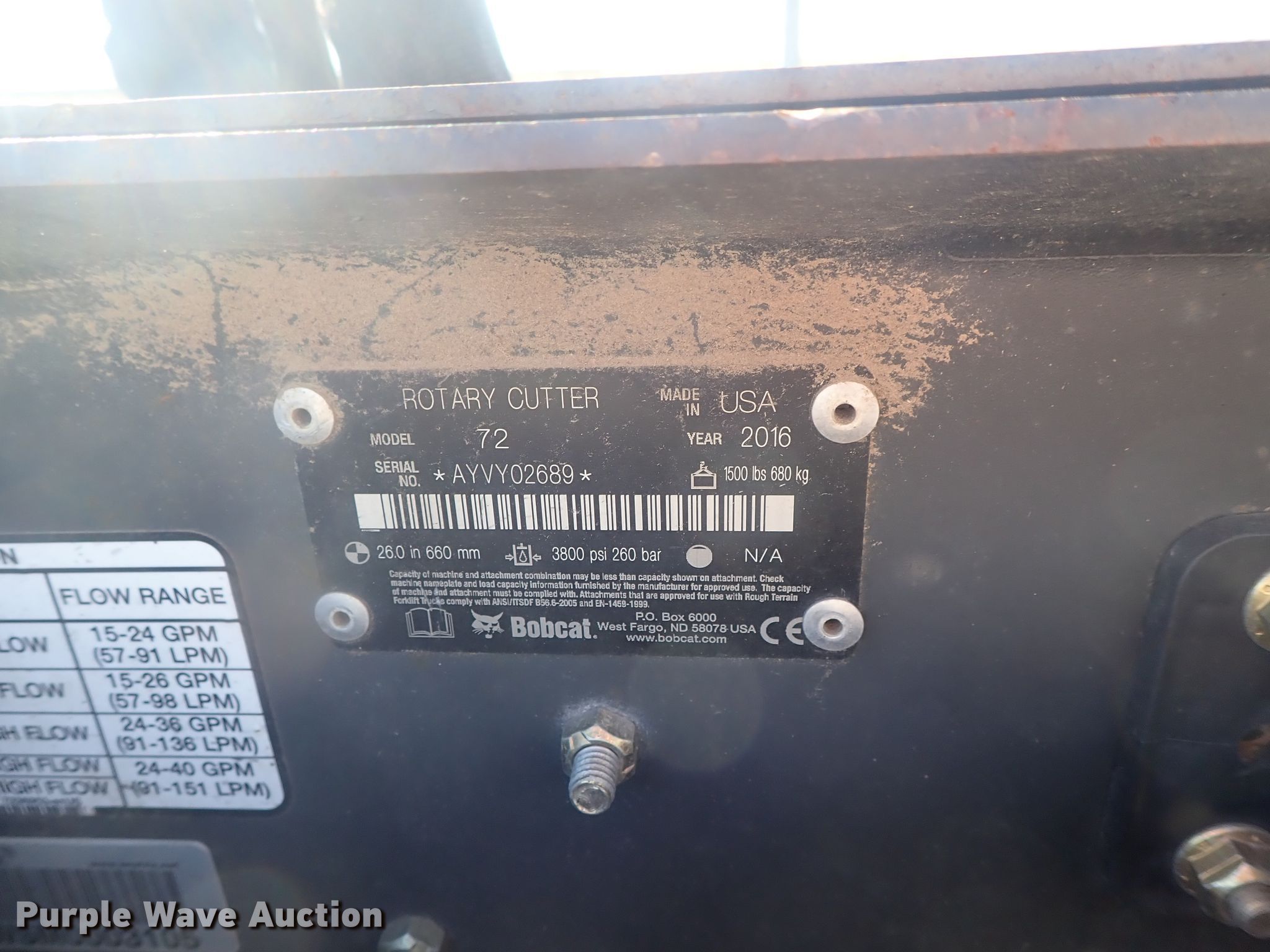2016 Bobcat 72 skid steer mower in Wichita, KS | Item FF9484 sold ...