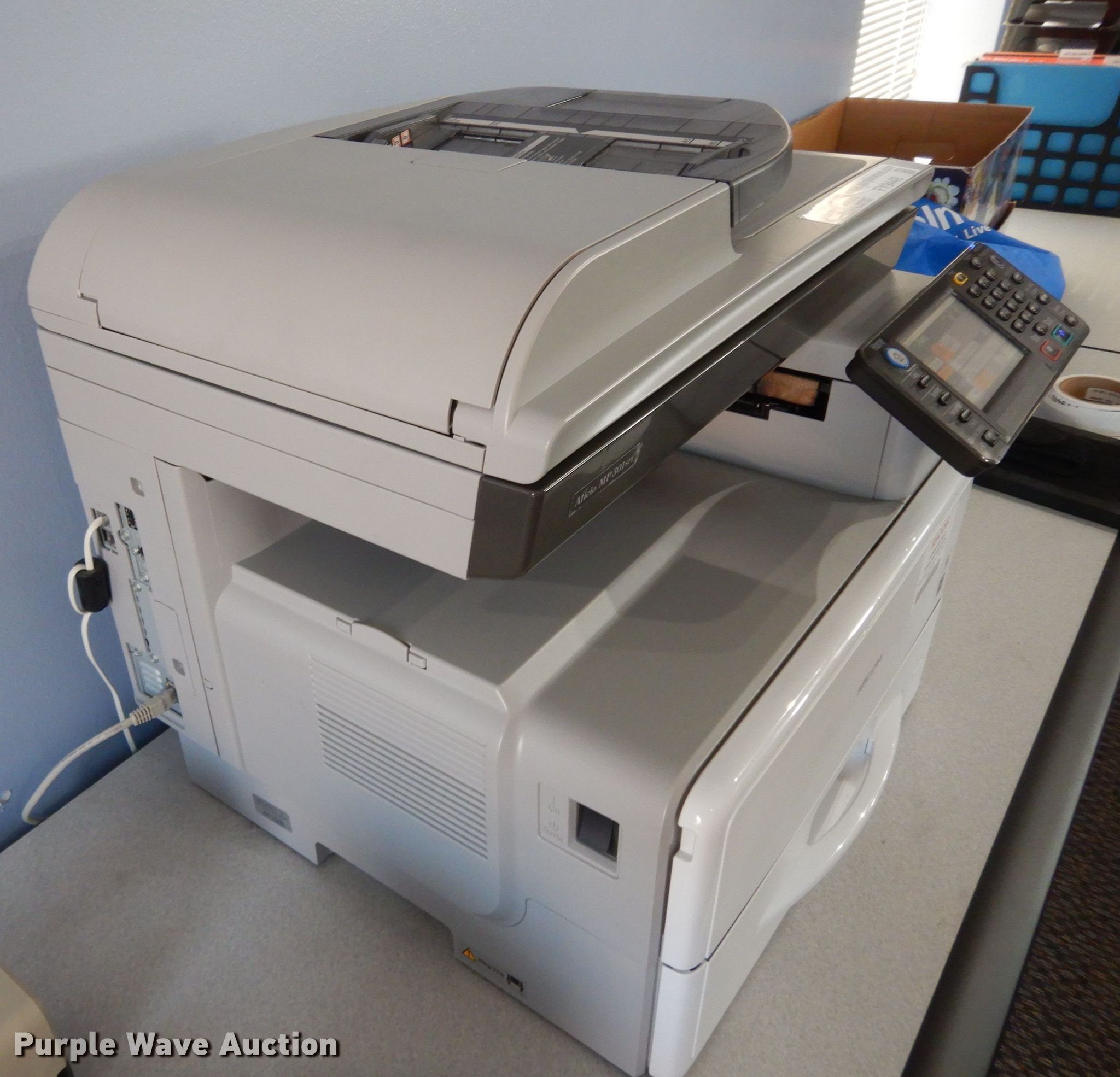 Ricoh MP301SPF copy machine in Atchison, KS | Item FY9448 sold | Purple ...