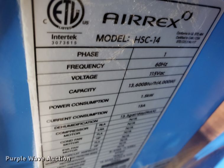 (2) Airrex HSC-14 AC units in Belleville, KS | Item GX9902 sold ...