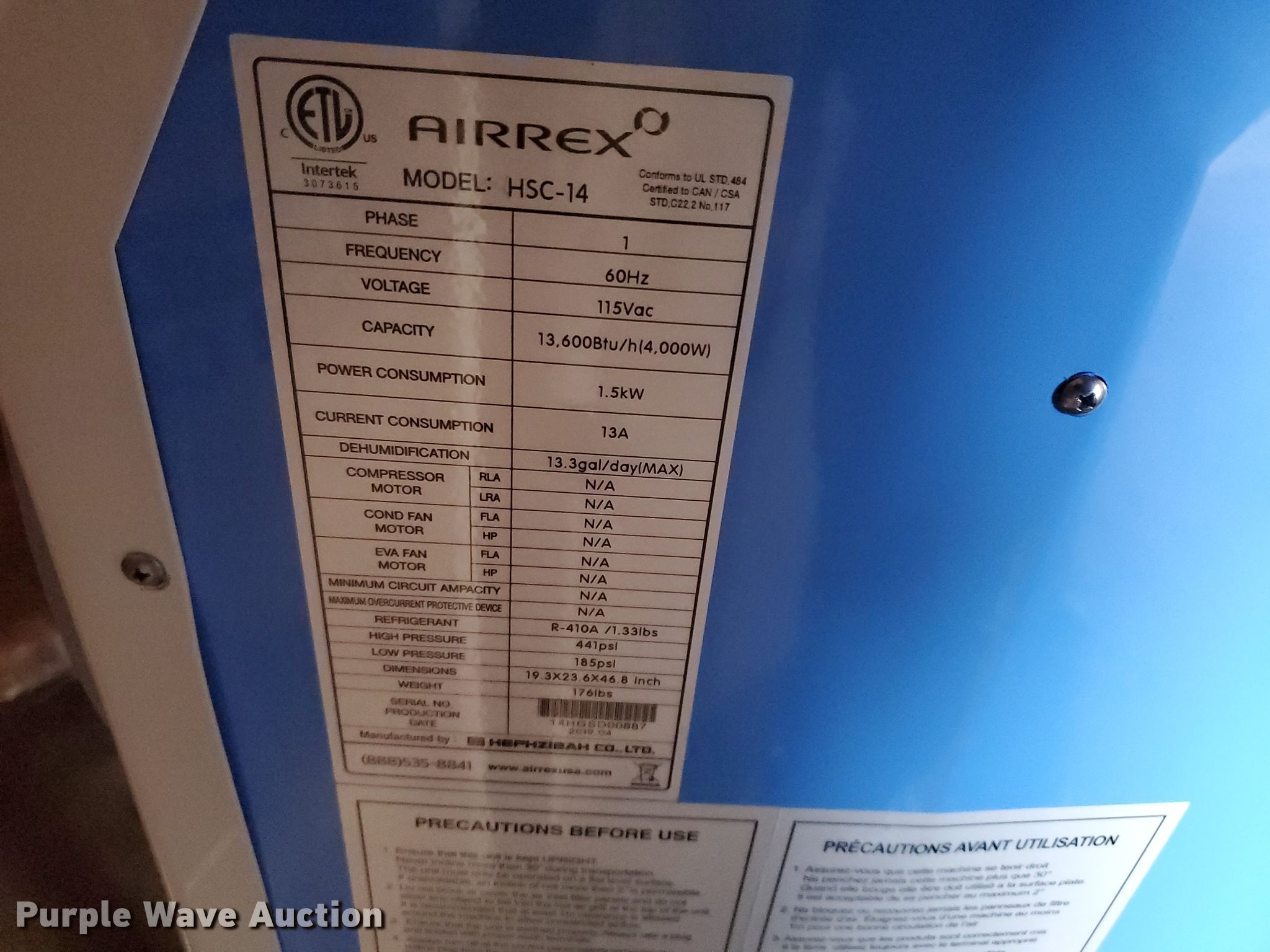 (2) Airrex HSC-14 AC units in Belleville, KS | Item GX9902 sold ...