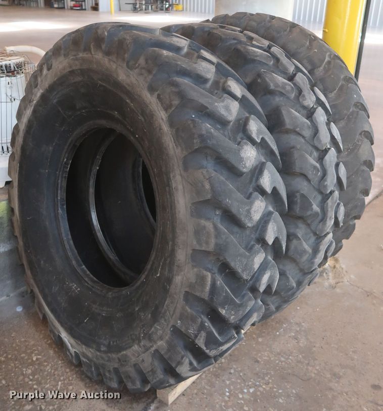 (3) 14.00R24 tires in Waurika, OK | Item GS9955 sold | Purple Wave