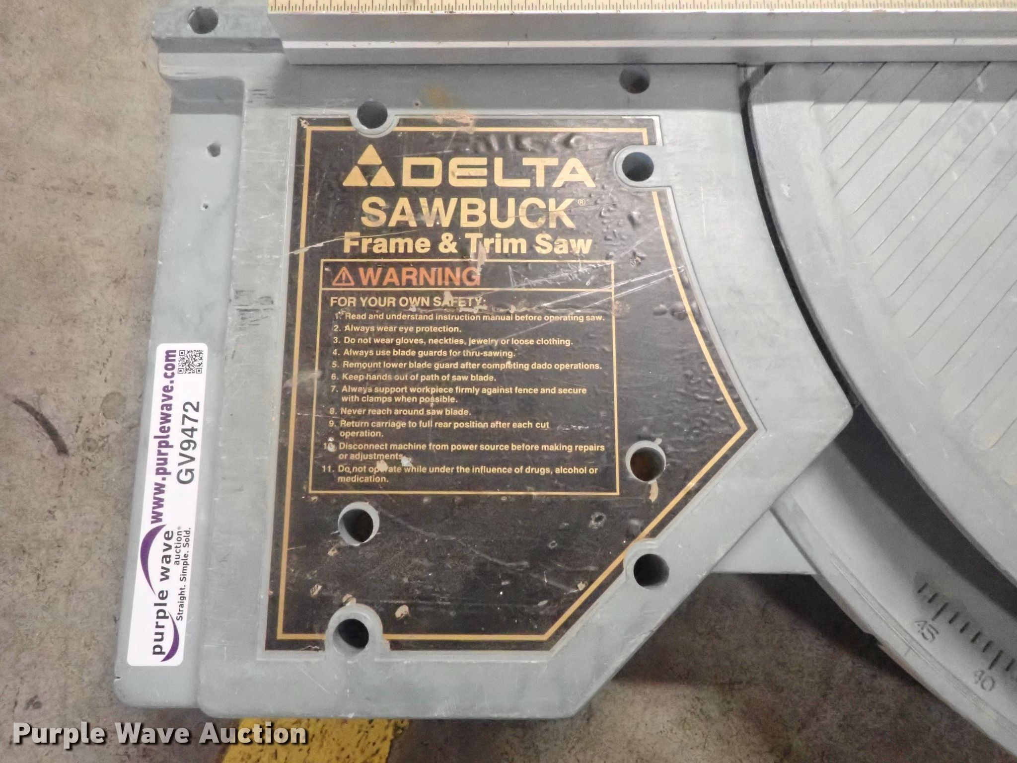 Delta Sawbuck trim saw in Wichita, KS | Item GV9472 sold | Purple Wave
