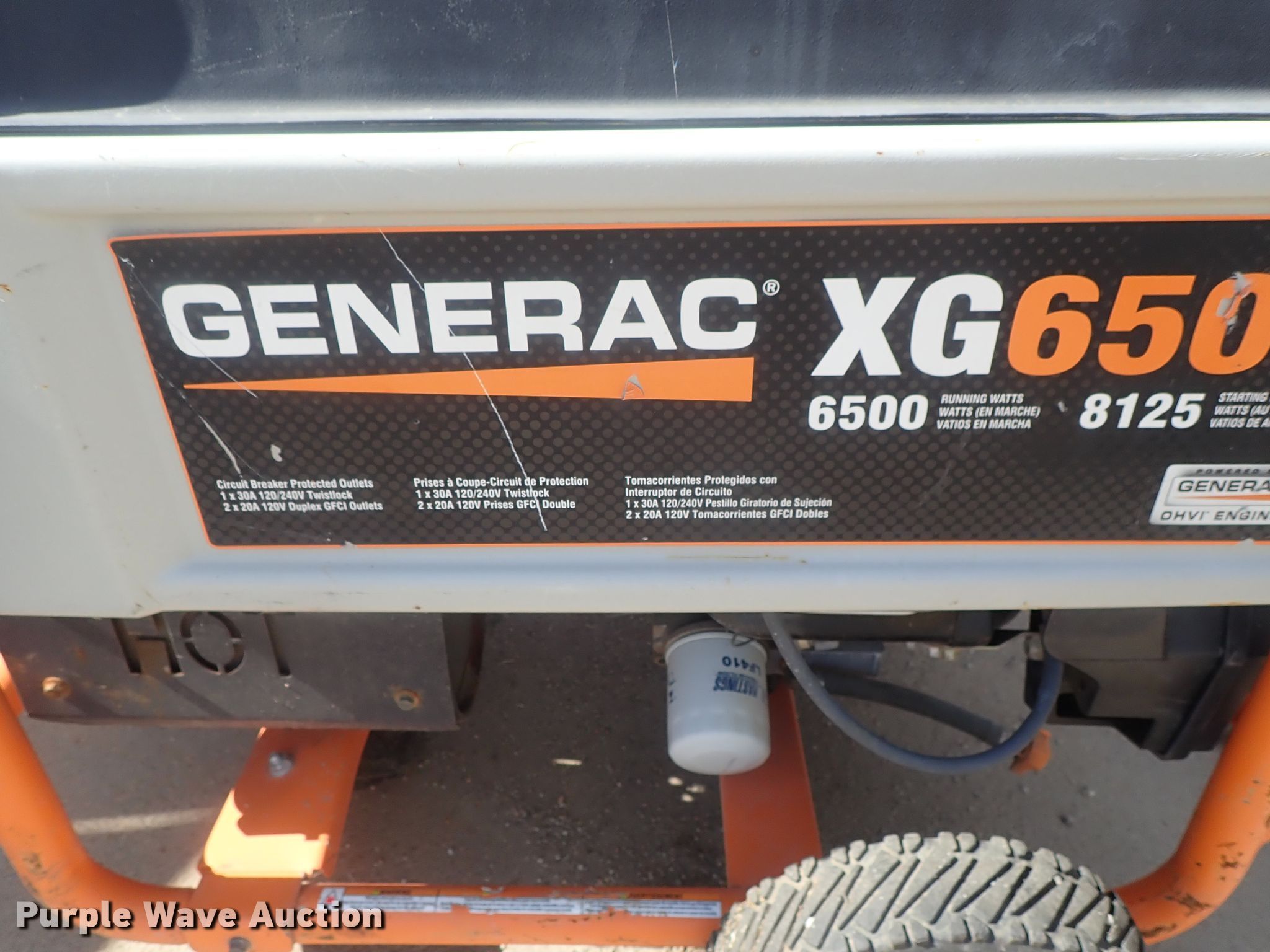 Generac XG6500 generator in Wichita, KS | Item GA9572 sold | Purple Wave