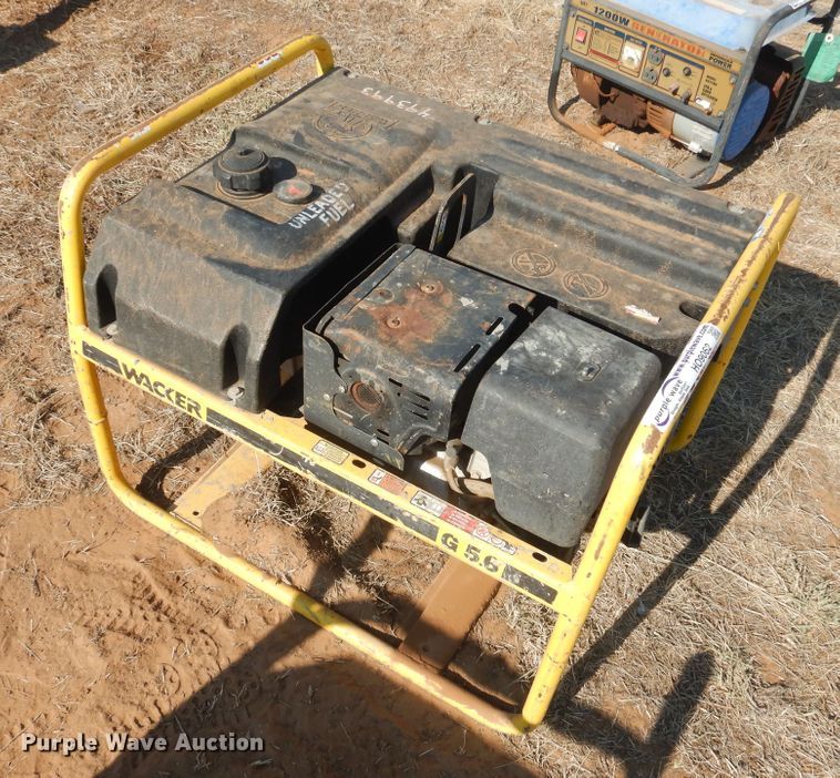 Wacker G5.6 generator in Wolfforth, TX | Item HO9062 sold | Purple Wave