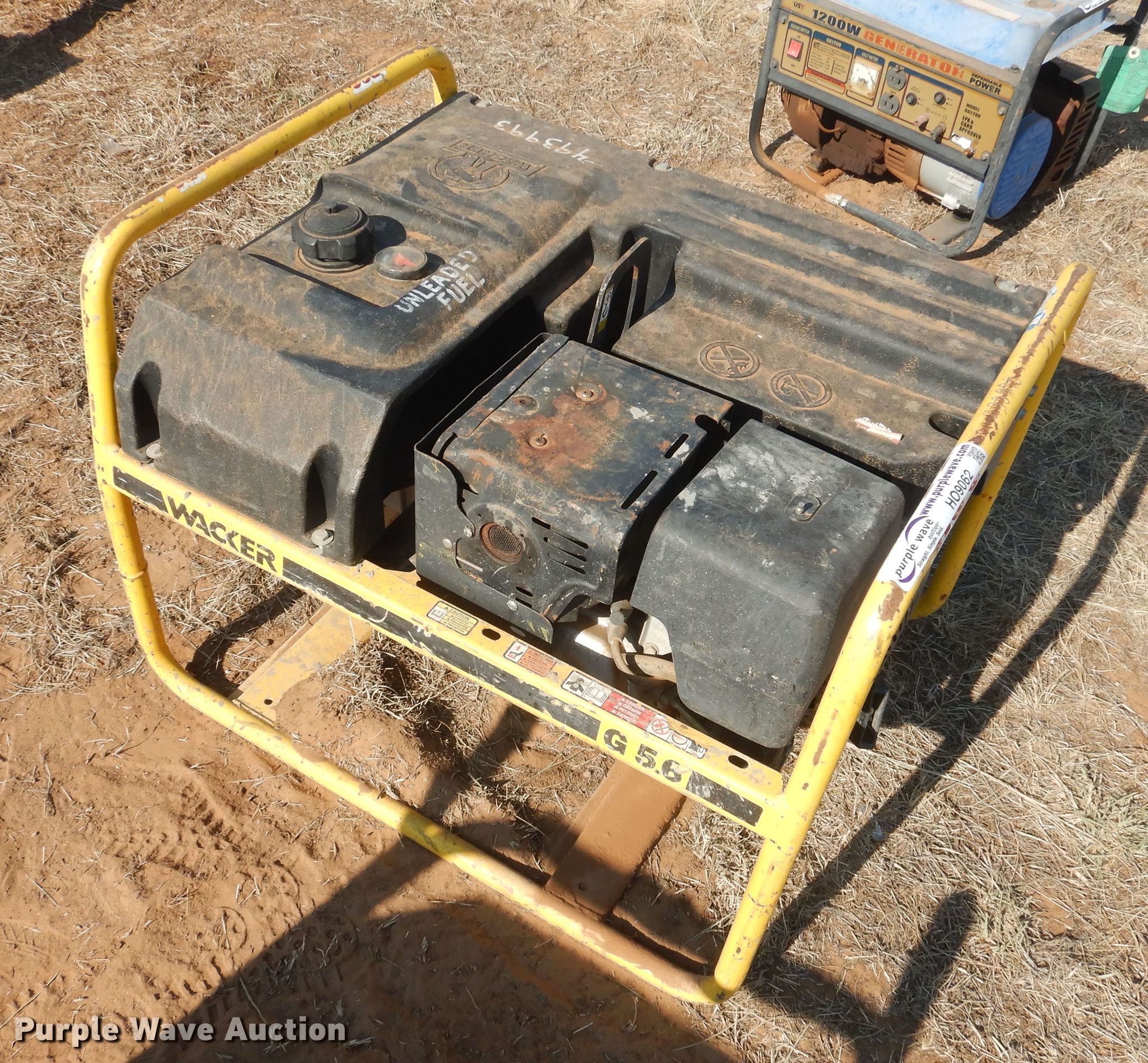 Wacker G5.6 generator in Wolfforth, TX | Item HO9062 sold | Purple Wave