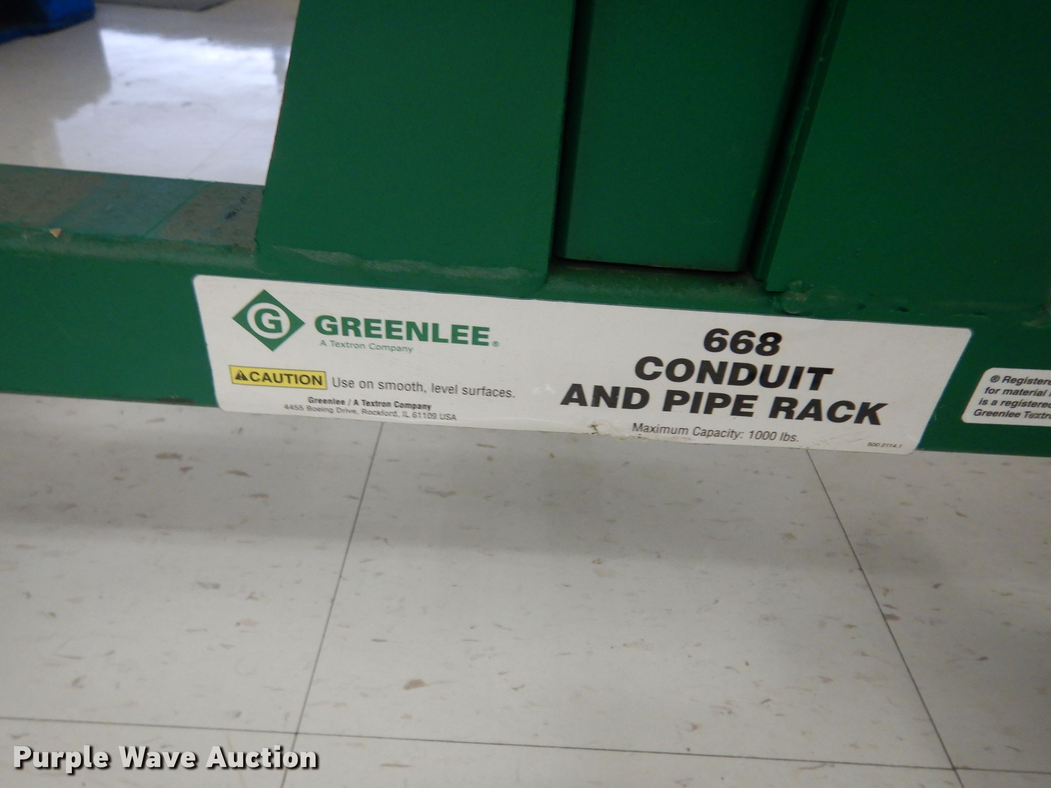 Greenlee 668 conduit/pipe rack in Overland Park, KS | Item HD9278 sold ...