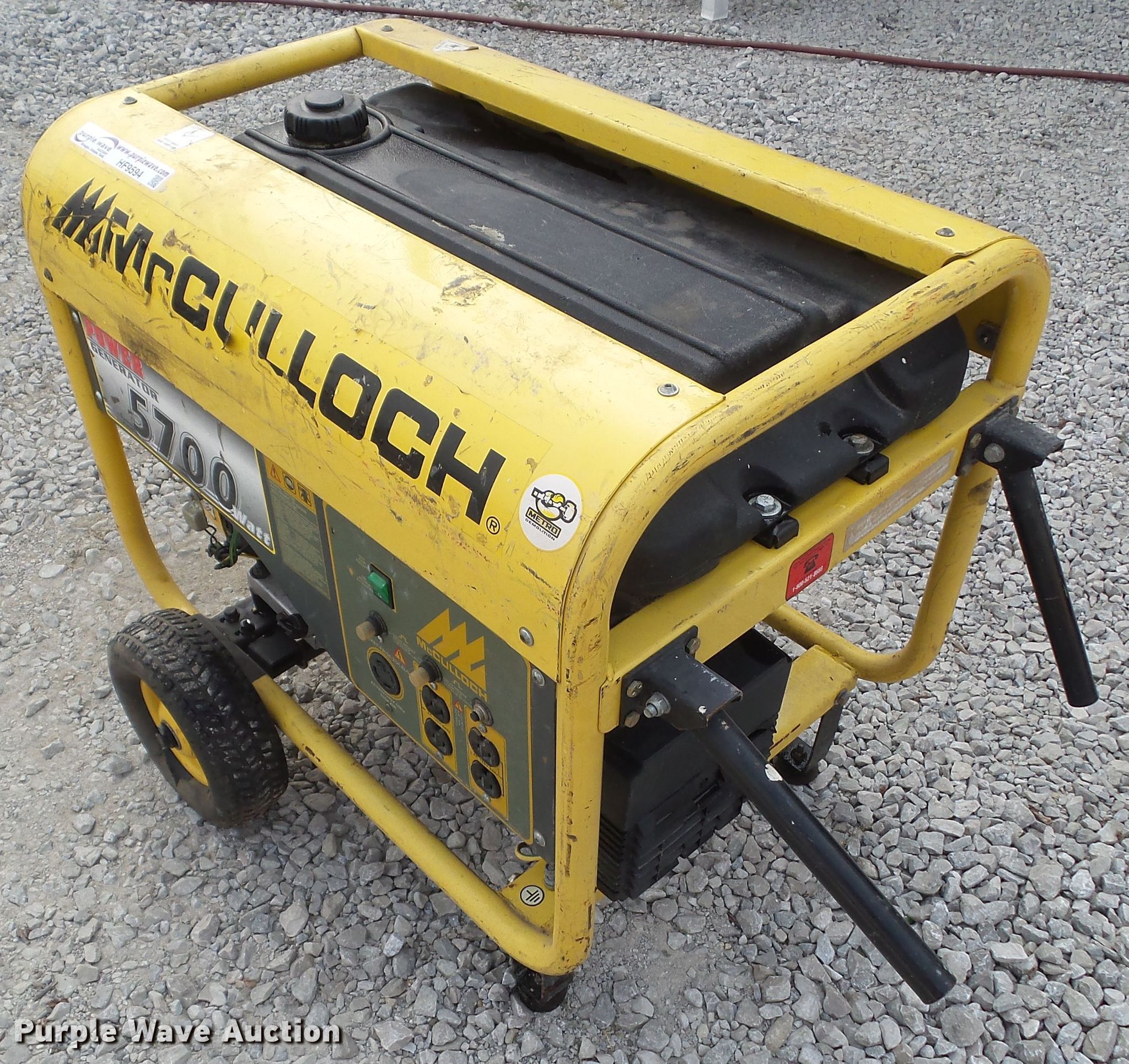 Mccullough generator in Des Moines, IA | Item HF9594 sold | Purple Wave
