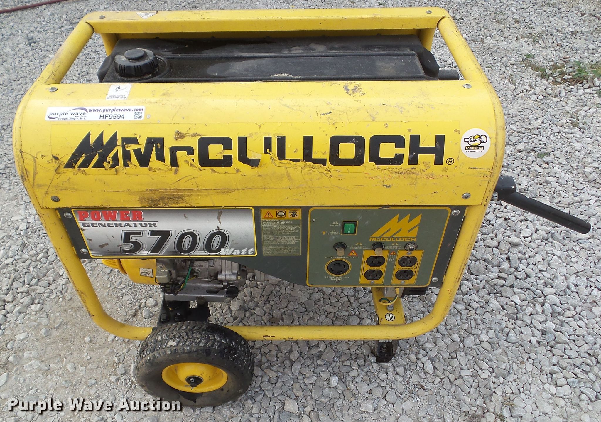 Mccullough generator in Des Moines, IA | Item HF9594 sold | Purple Wave