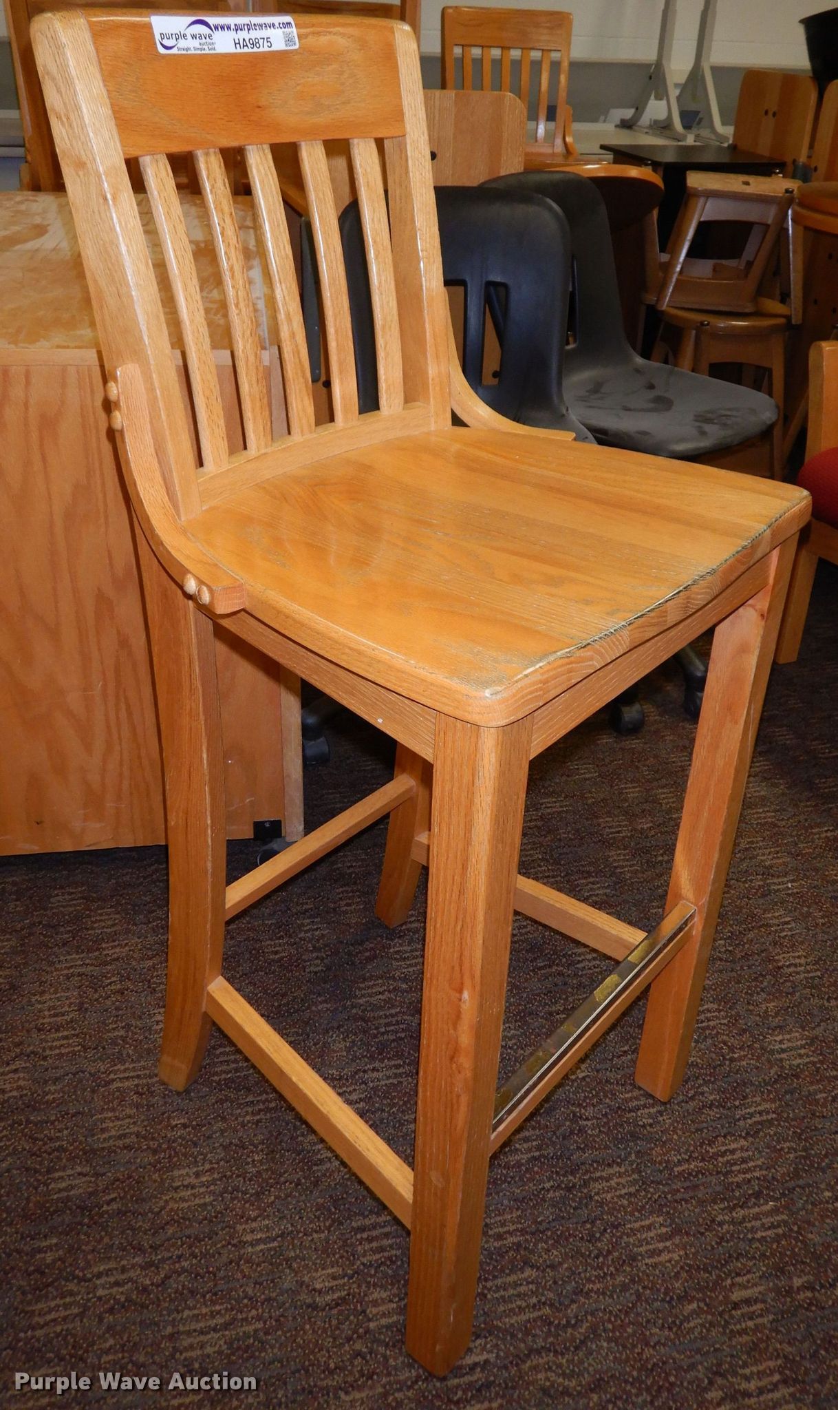 (10) high rise wood chairs in Lawrence, KS | Item HA9875 sold | Purple Wave