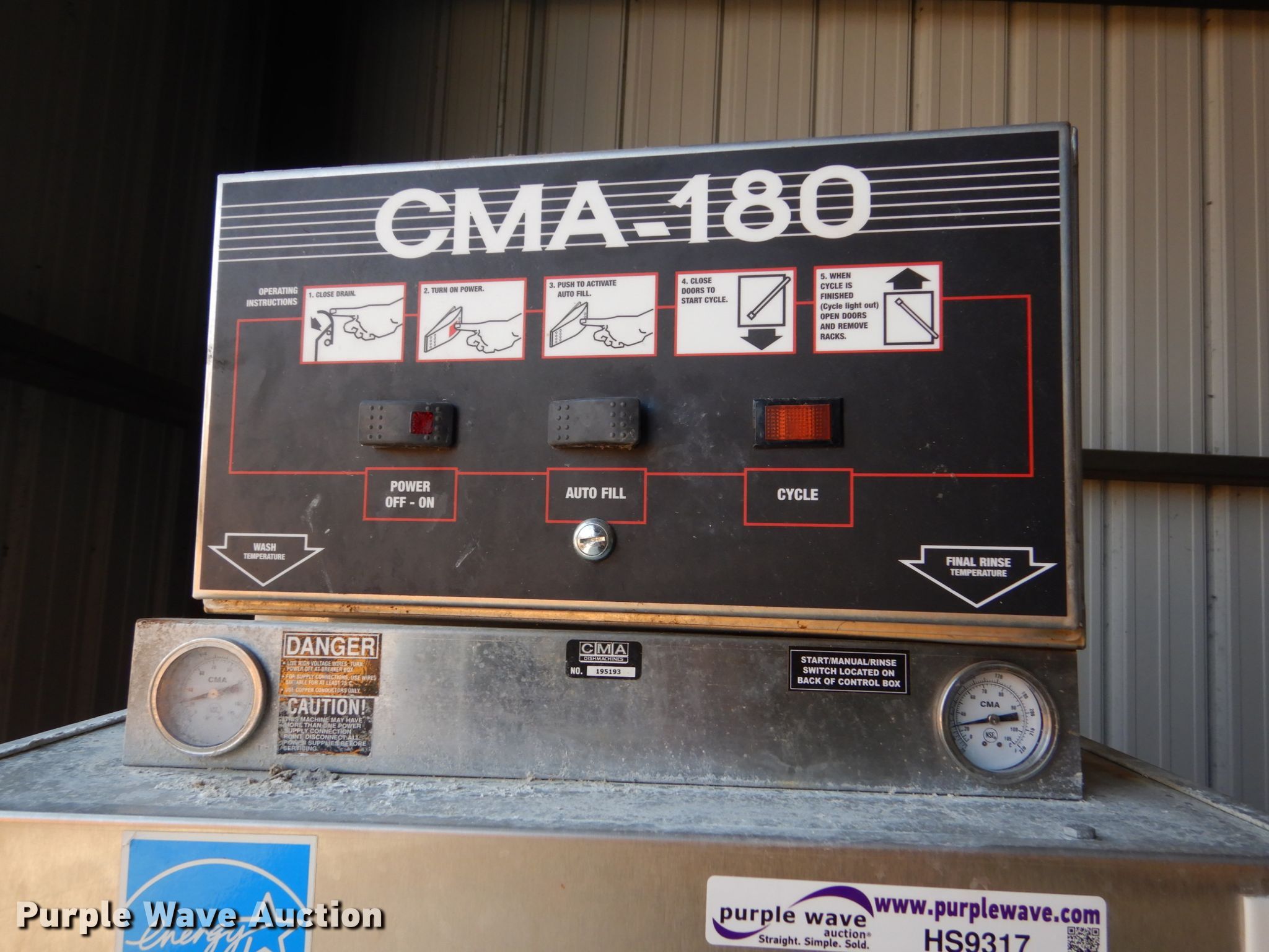 CMA 180 stainless steel dishwasher in Jefferson, IA | Item HS9317 sold ...