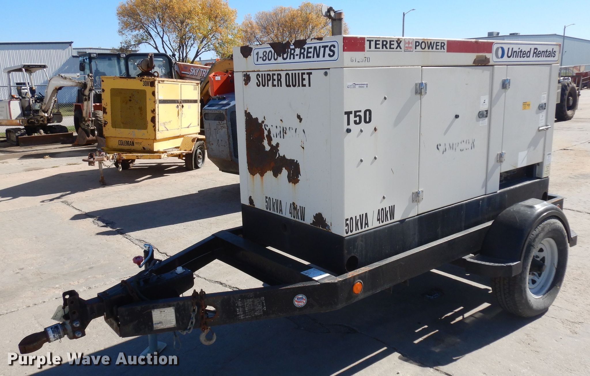 Terex T50 generator in Lincoln, NE | Item HN9403 sold | Purple Wave