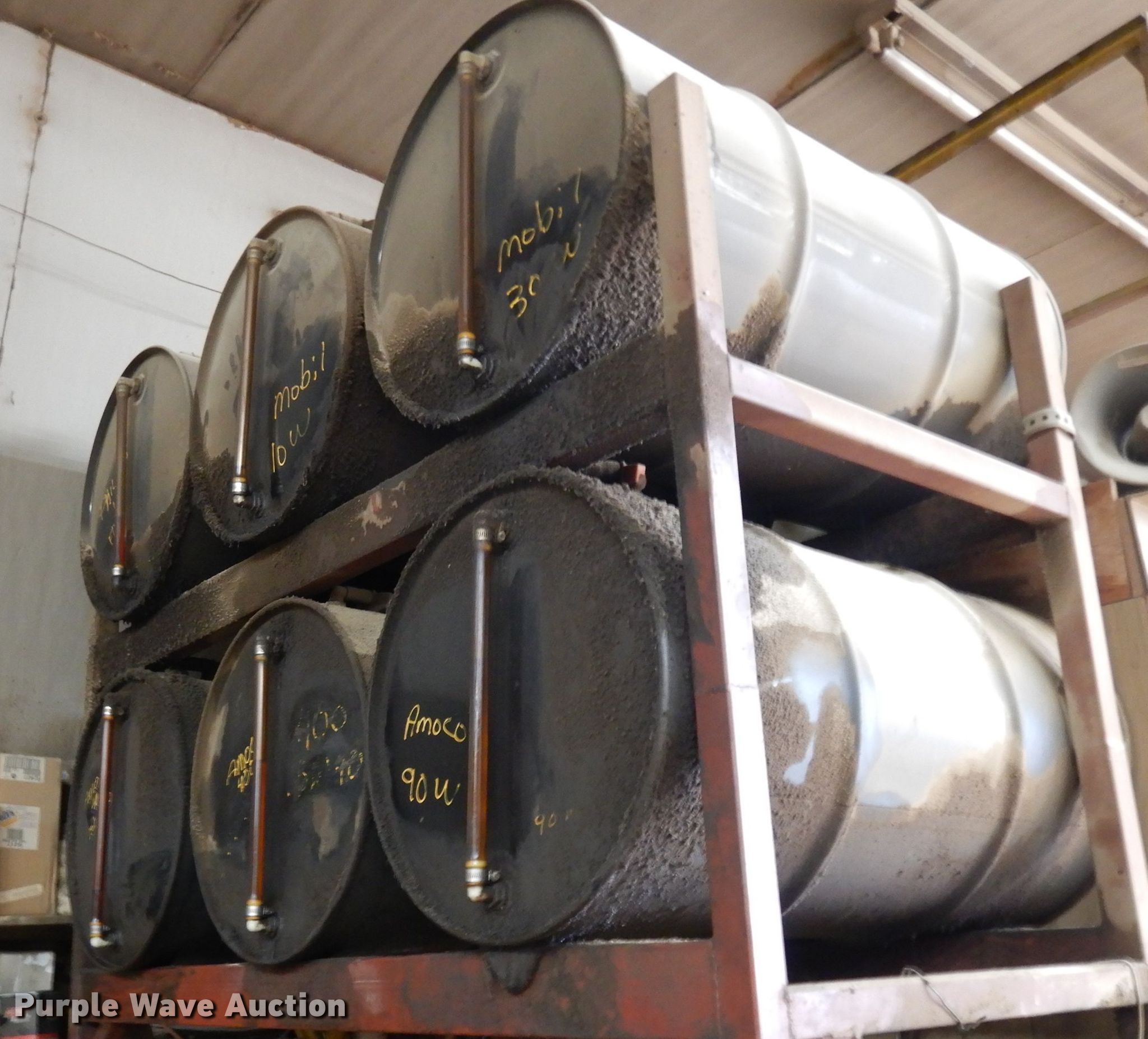 Oil barrel stand in Hugoton, KS | Item GR9306 sold | Purple Wave