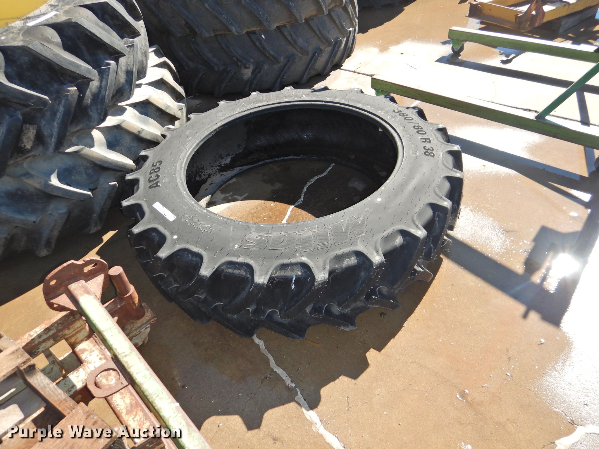 Mitas AC85 380/80R38 tire in Dimmitt, TX | Item HU9640 sold | Purple Wave