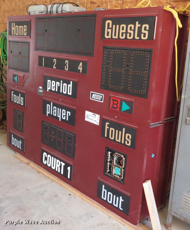 (2) Nevco 2550 scoreboard in Perryville, MO | Item DH0503 sold | Purple ...