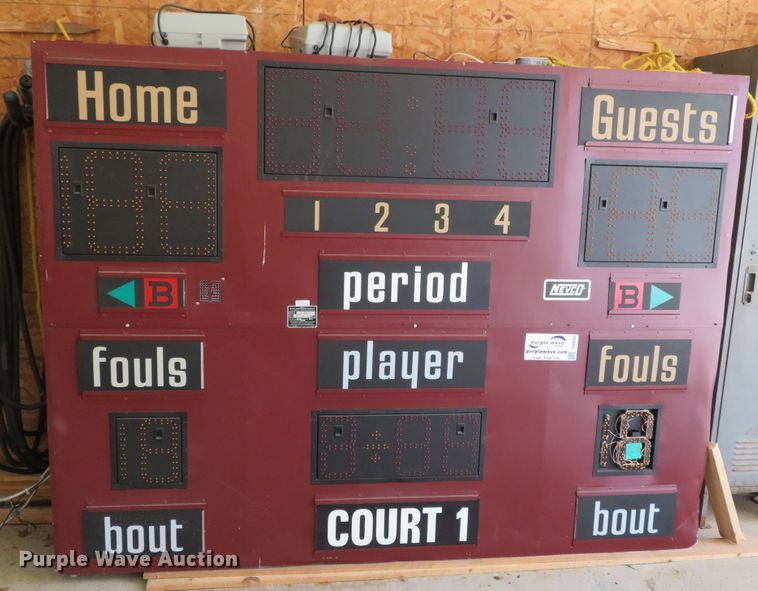 (2) Nevco 2550 scoreboard in Perryville, MO | Item DH0503 sold | Purple ...