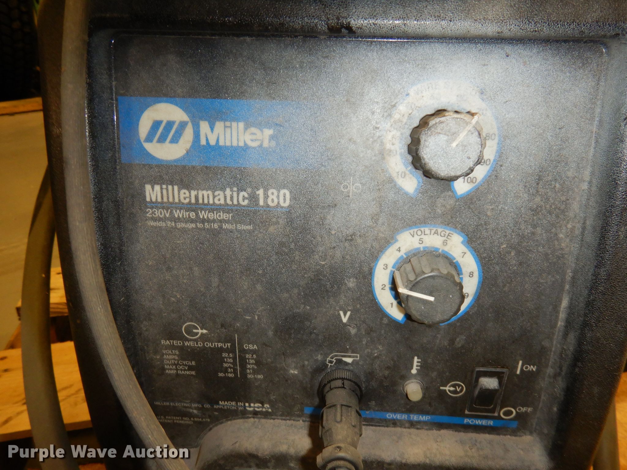 Miller Millermatic 180 welder in Topeka, KS | Item HE9295 sold | Purple ...