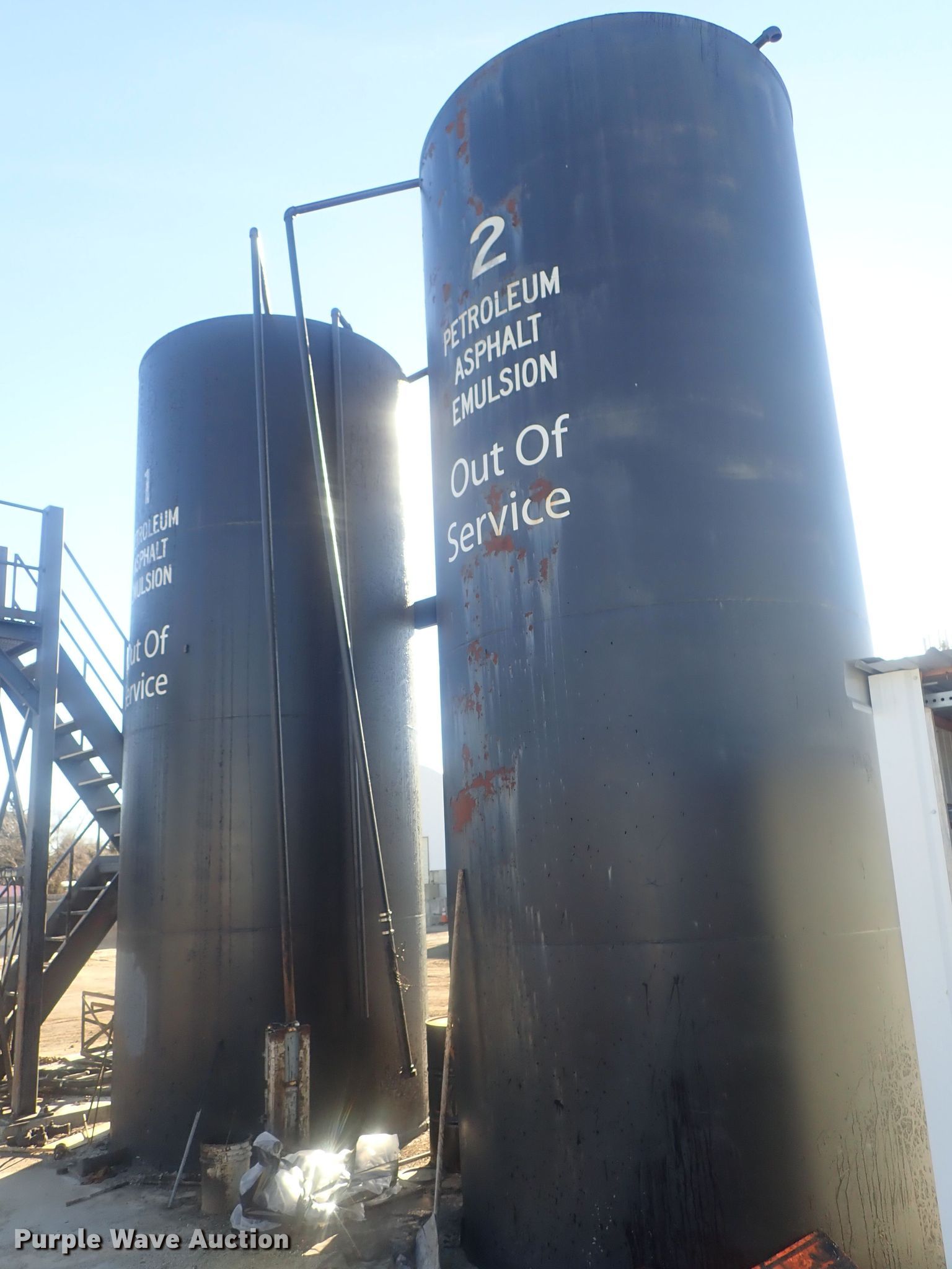 (2) steel emulsion tanks in Newton, KS | Item EV9798 sold | Purple Wave
