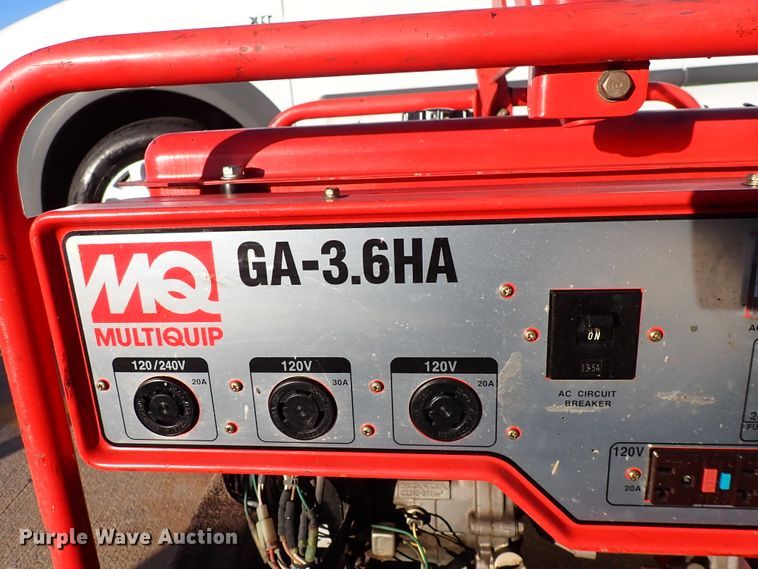 Multiquip GA-3.6HA generator in Wichita, KS | Item HC9813 sold | Purple ...