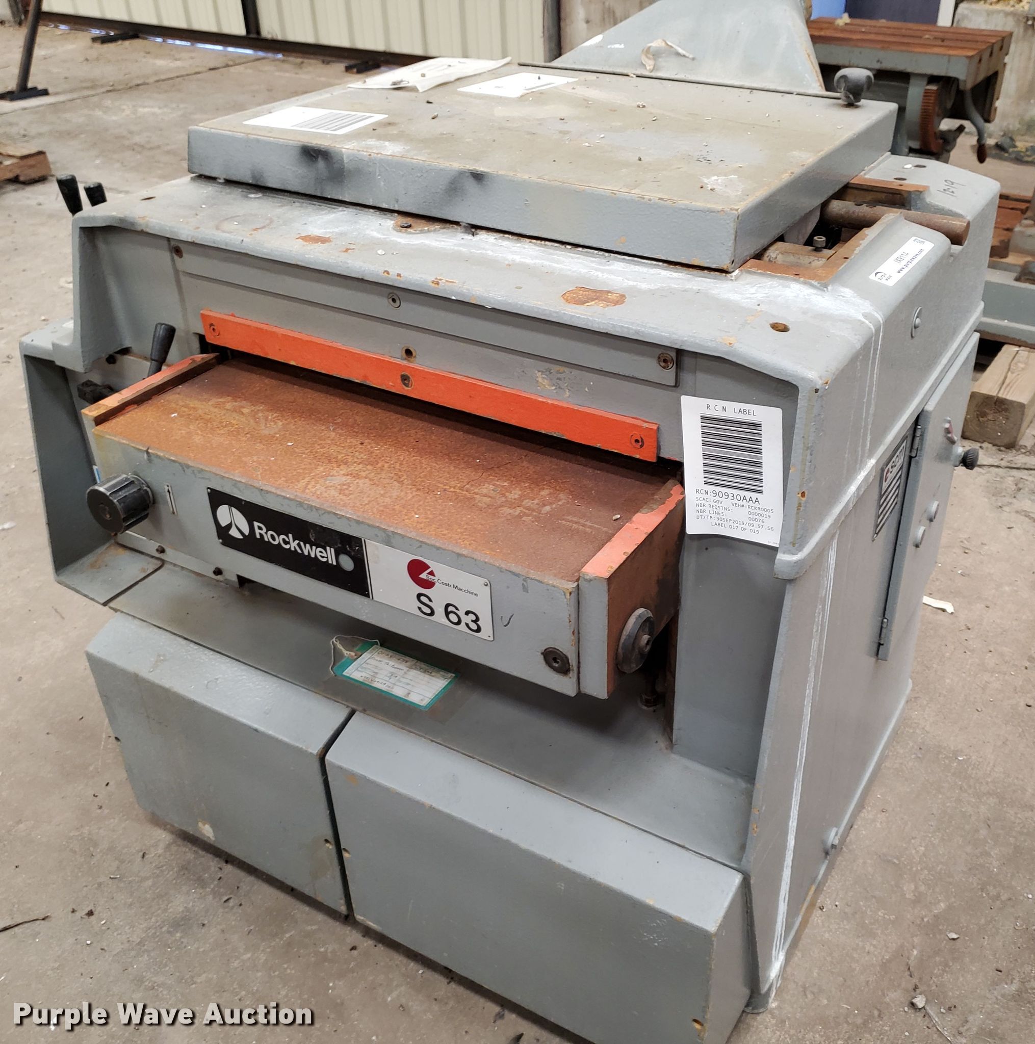 Rockwell S63 planer in Salina, KS | Item IX9114 sold | Purple Wave