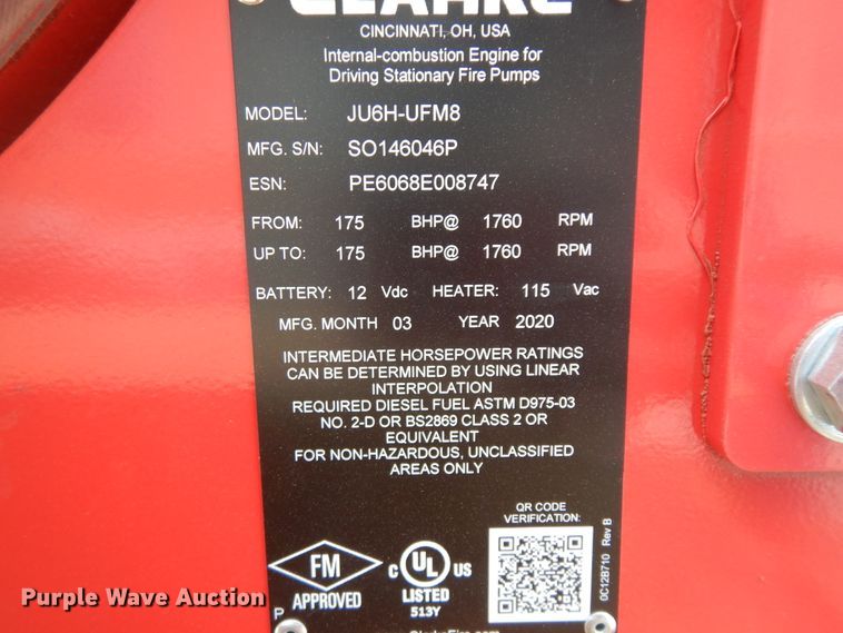 2020 Clarke JU6H-UFM8 pump in Tonganoxie, KS | Item ID9773 sold ...