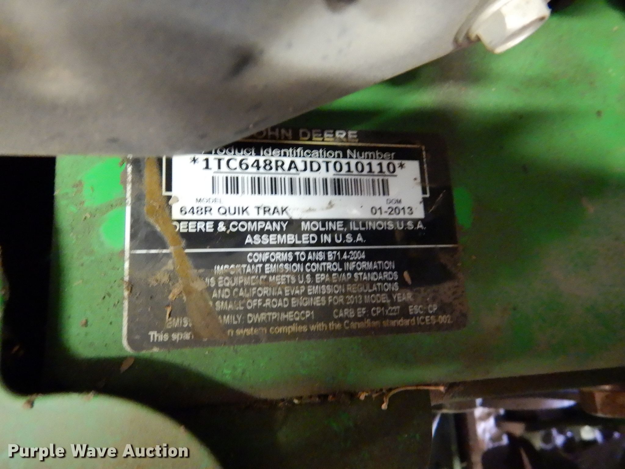 2013 John Deere 648R QT ZTR lawn mower in Eudora, KS | Item DL2976 sold ...
