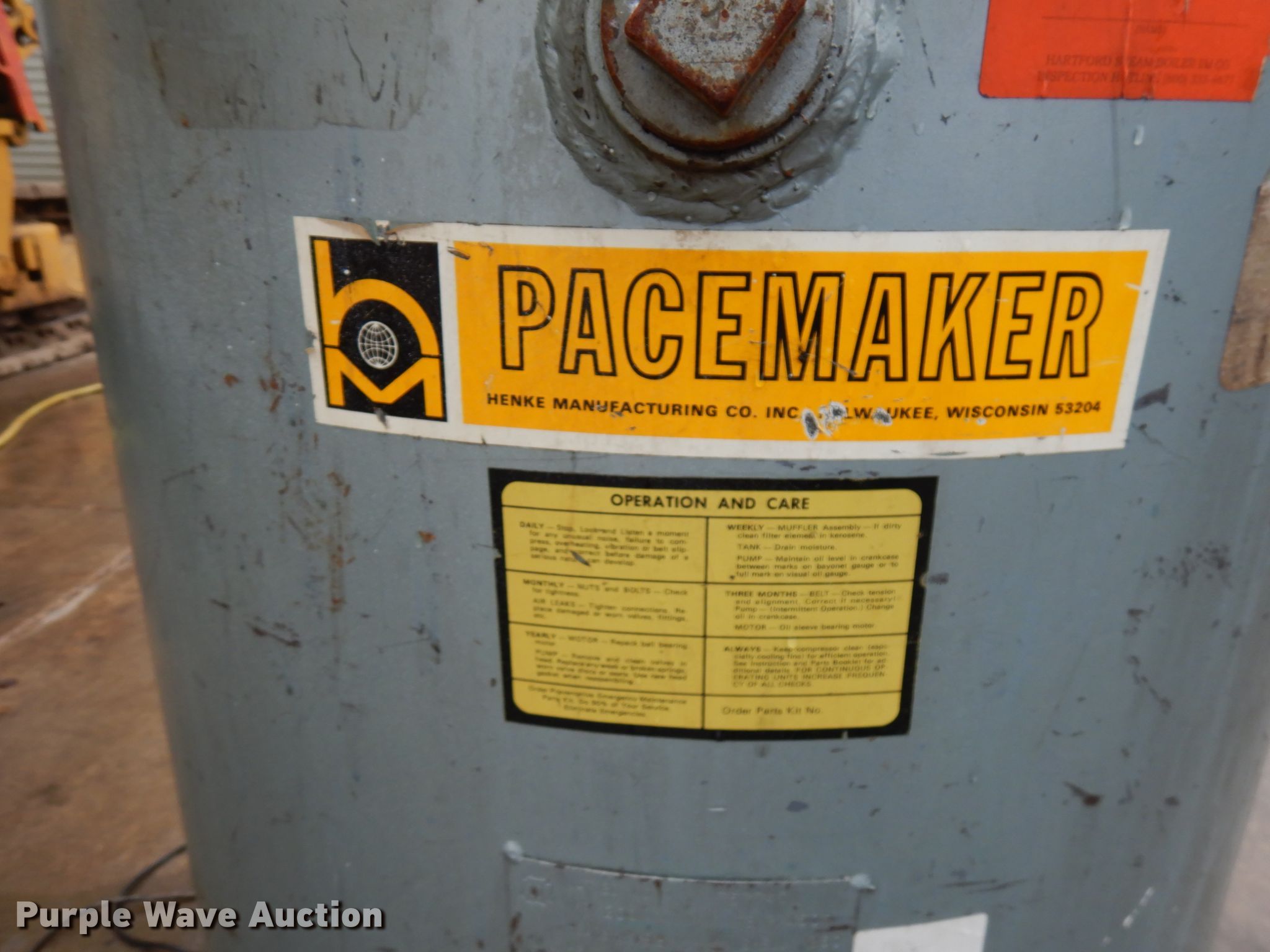 Henke Pacemaker air compressor in Byron, MN | Item IT9322 sold | Purple ...