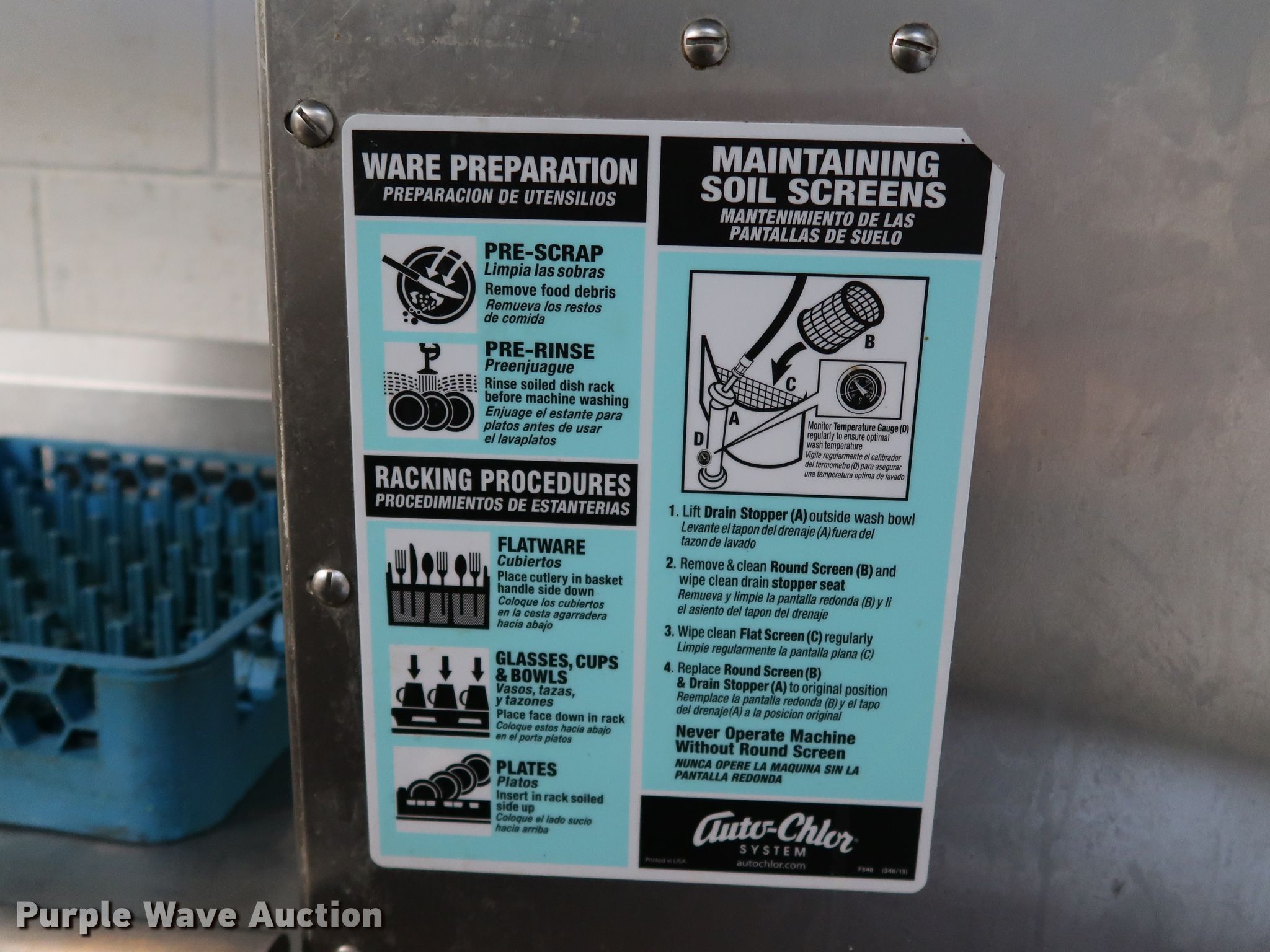 Auto Chlor dish washing station in Edmond, OK | Item JP9501 sold ...