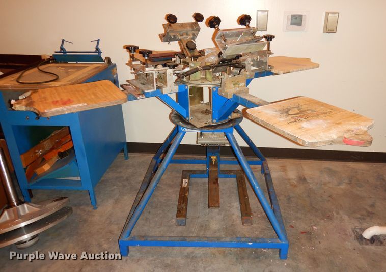 Four arm screen printing unit in Eudora, KS | Item KM9294 sold | Purple ...