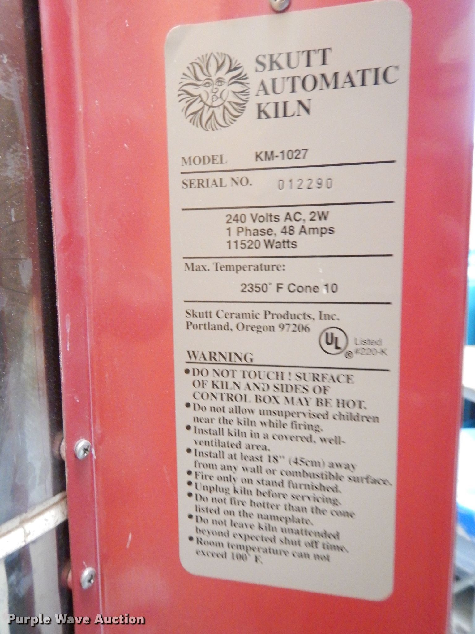 Skutt KM-1027 kiln in Roeland Park, KS | Item KC9139 sold | Purple Wave