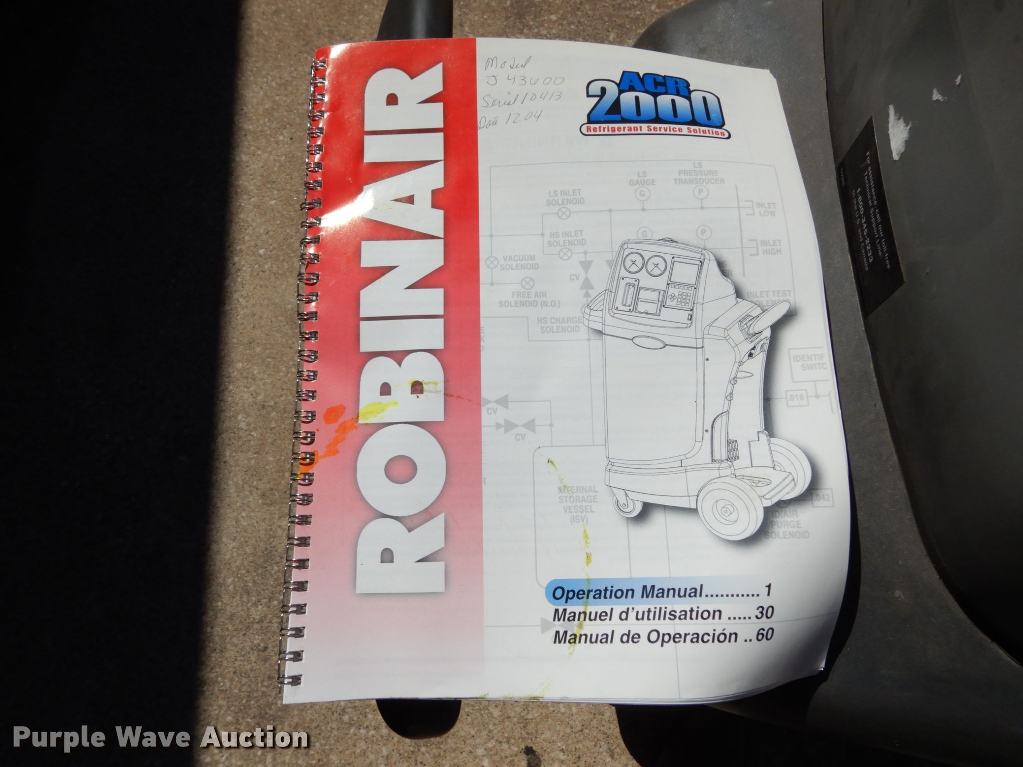 Roninair ACR2000 refrigerant recovery machine in Burlington, IA | Item ...