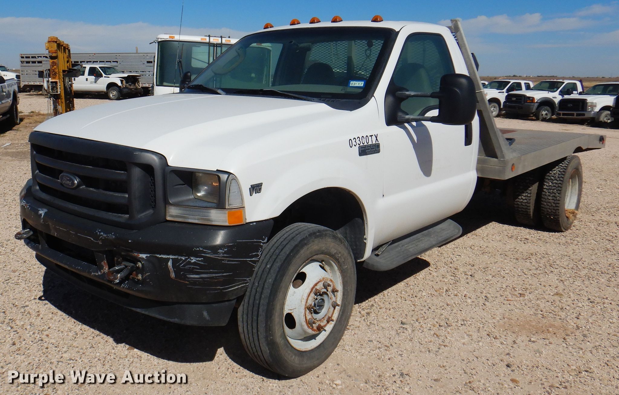 2003 Ford F550 flatbed truck in Optima, OK | Item DI5393 sold | Purple Wave