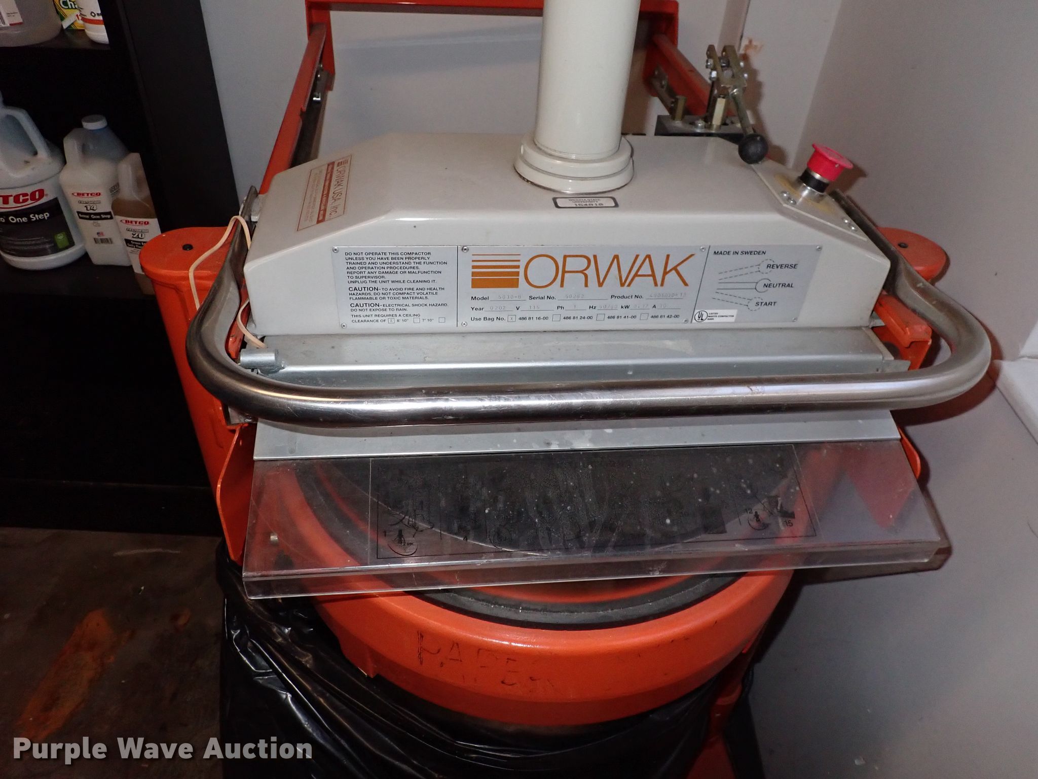 Orwak 5030-B trash compactor in Wichita, KS | Item IB9196 sold | Purple ...