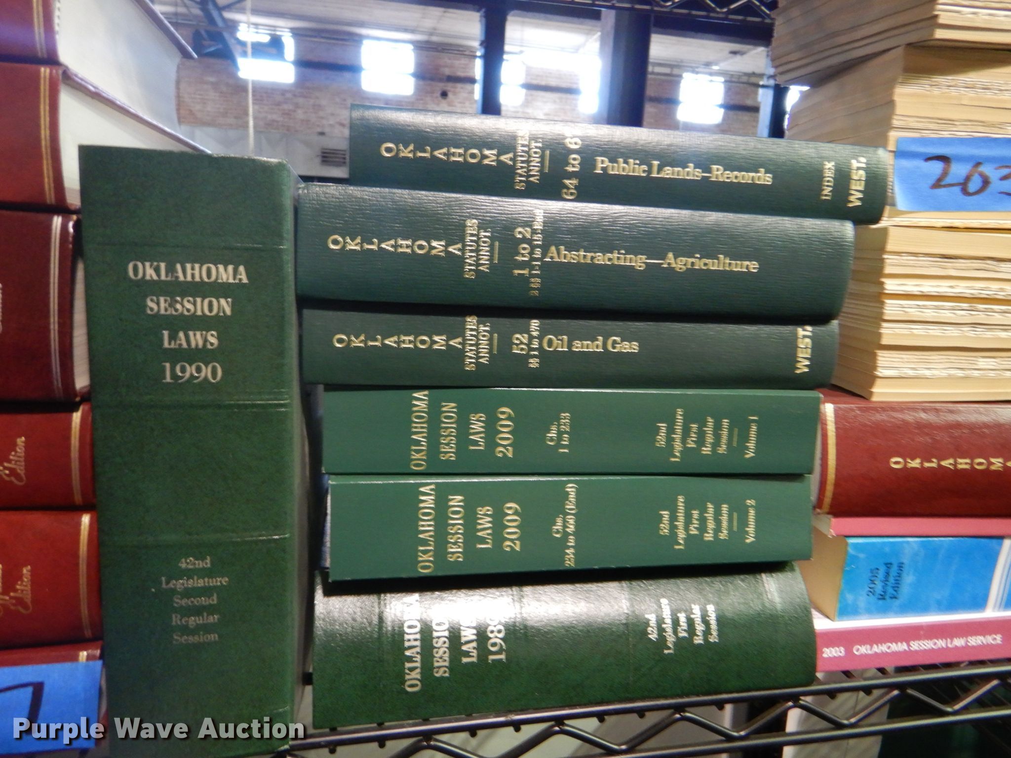 Oklahoma statute books in Tulsa, OK | Item KV9398 sold | Purple Wave