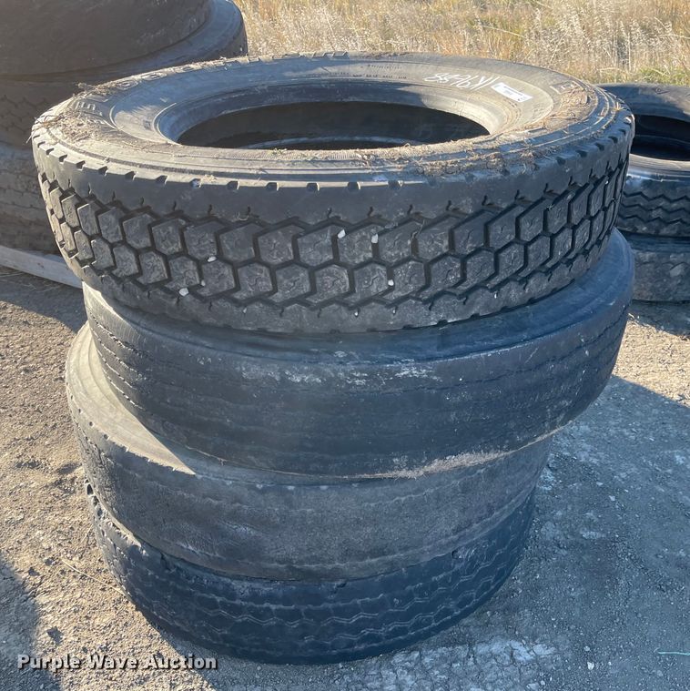 (4) 11R24.5 tires in Pierre, SD | Item IK9688 sold | Purple Wave