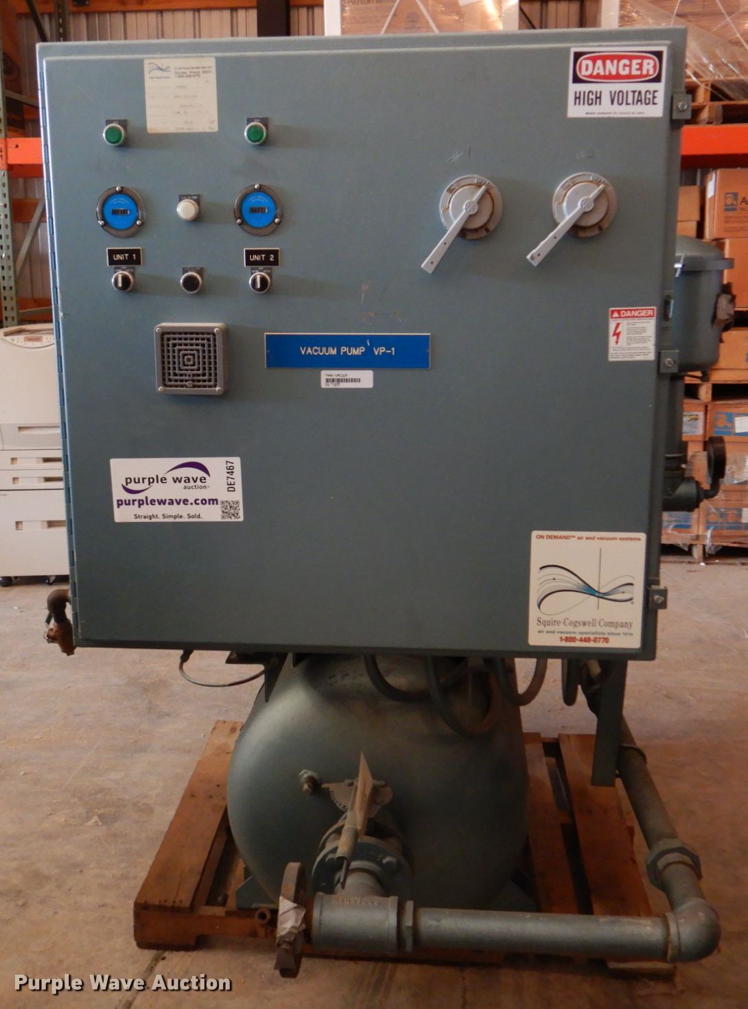 Squire-Cogswell Co. E-2TR-460-5.0DU air compressor in Wellsville, MO ...