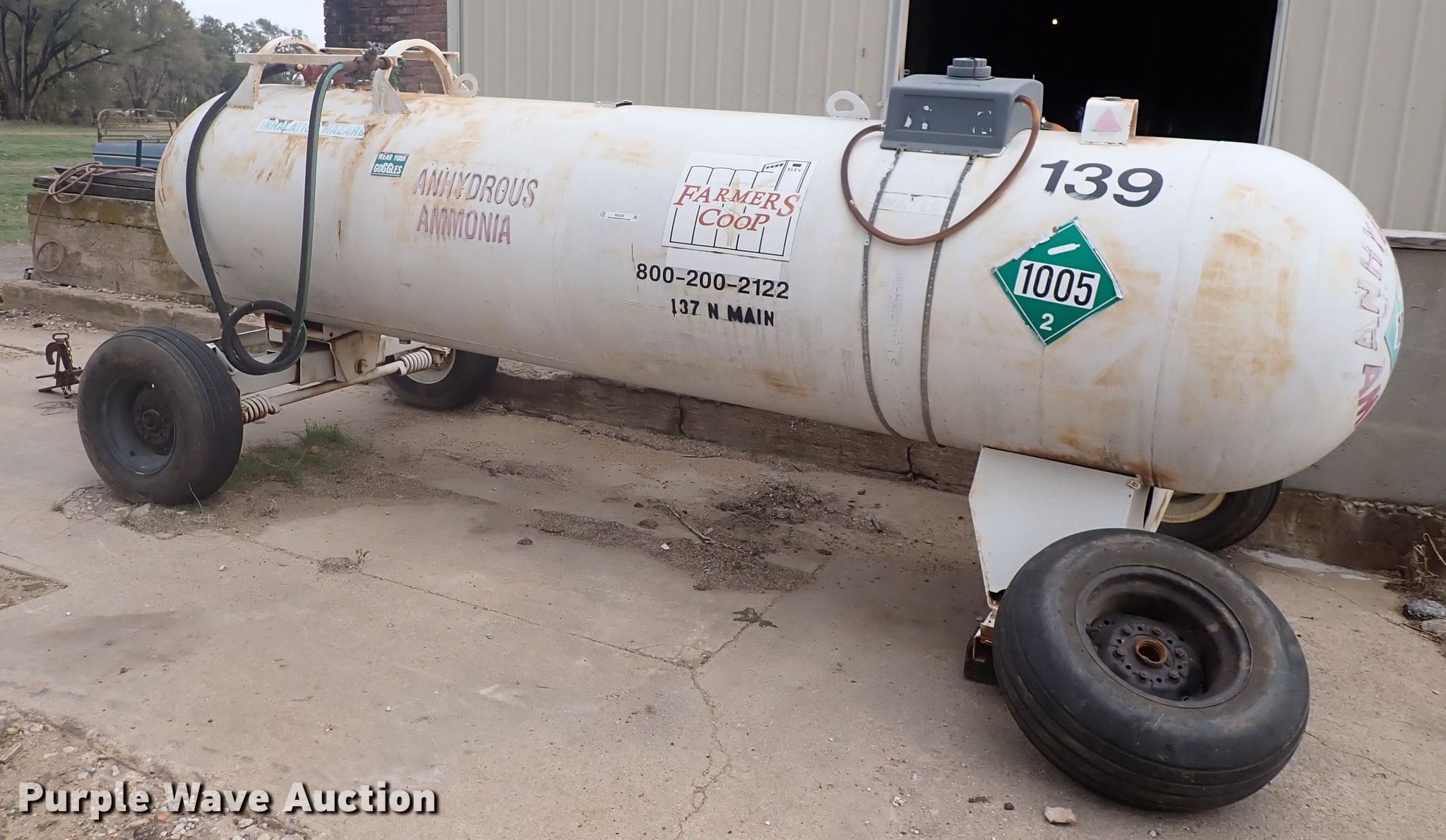 NH3 tank in Norwich, KS | Item IK9228 sold | Purple Wave