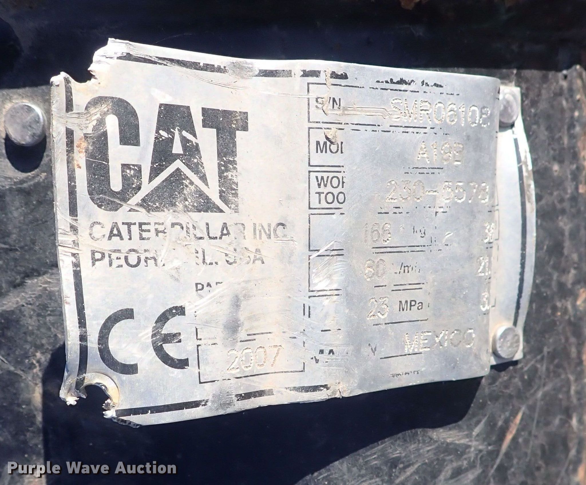 2007 Caterpillar A19B auger in Wichita, KS | Item DP4550 sold | Purple Wave