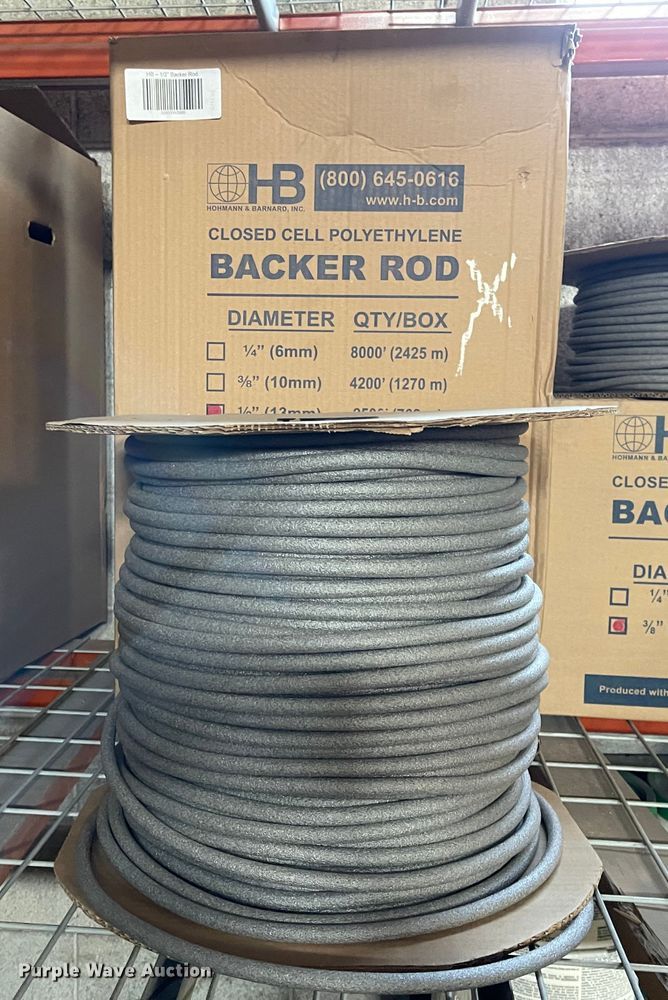 (12) rolls of backer rods in Salina, KS | Item FV9321 sold | Purple Wave