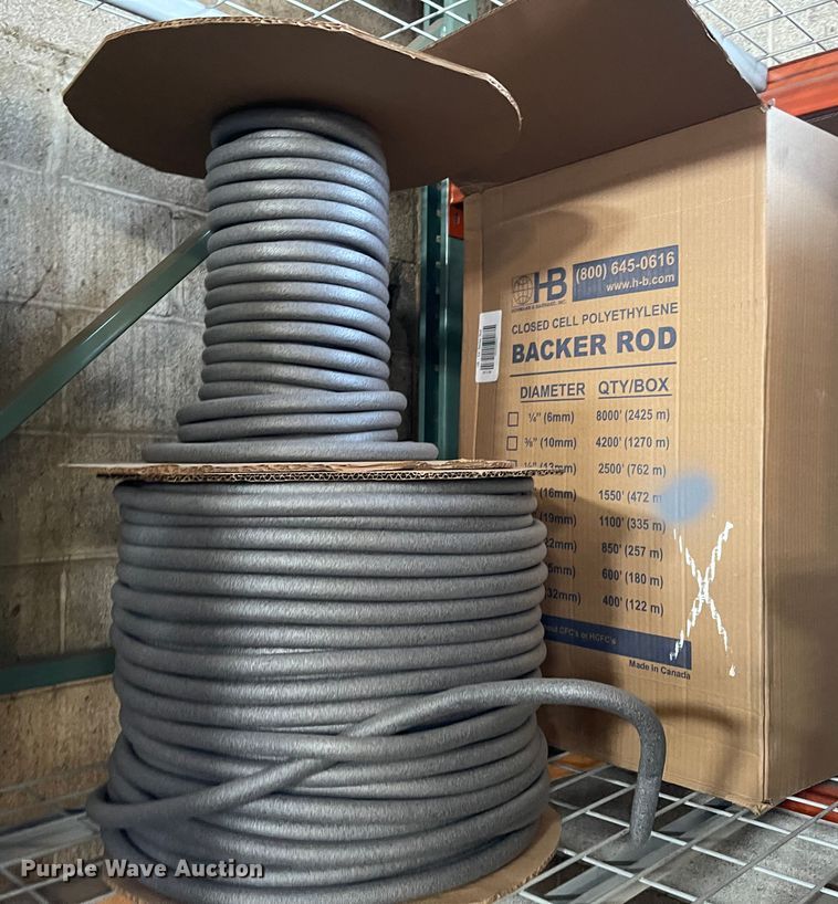 (12) rolls of backer rods in Salina, KS | Item FV9321 sold | Purple Wave