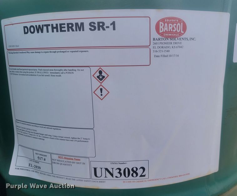 Approximately 55 barrels of Dowtherm SR-1 heat transfer fluid in ...