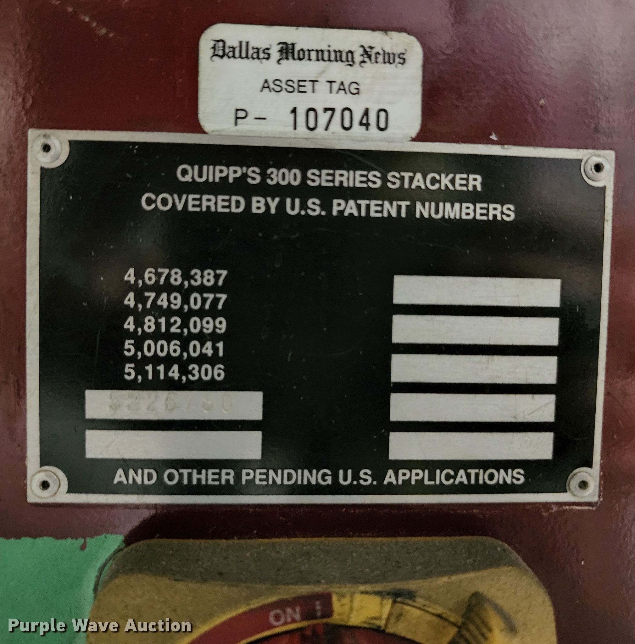 Quipp 350 newspaper stacker in Independence, MO | Item KE9934 sold ...