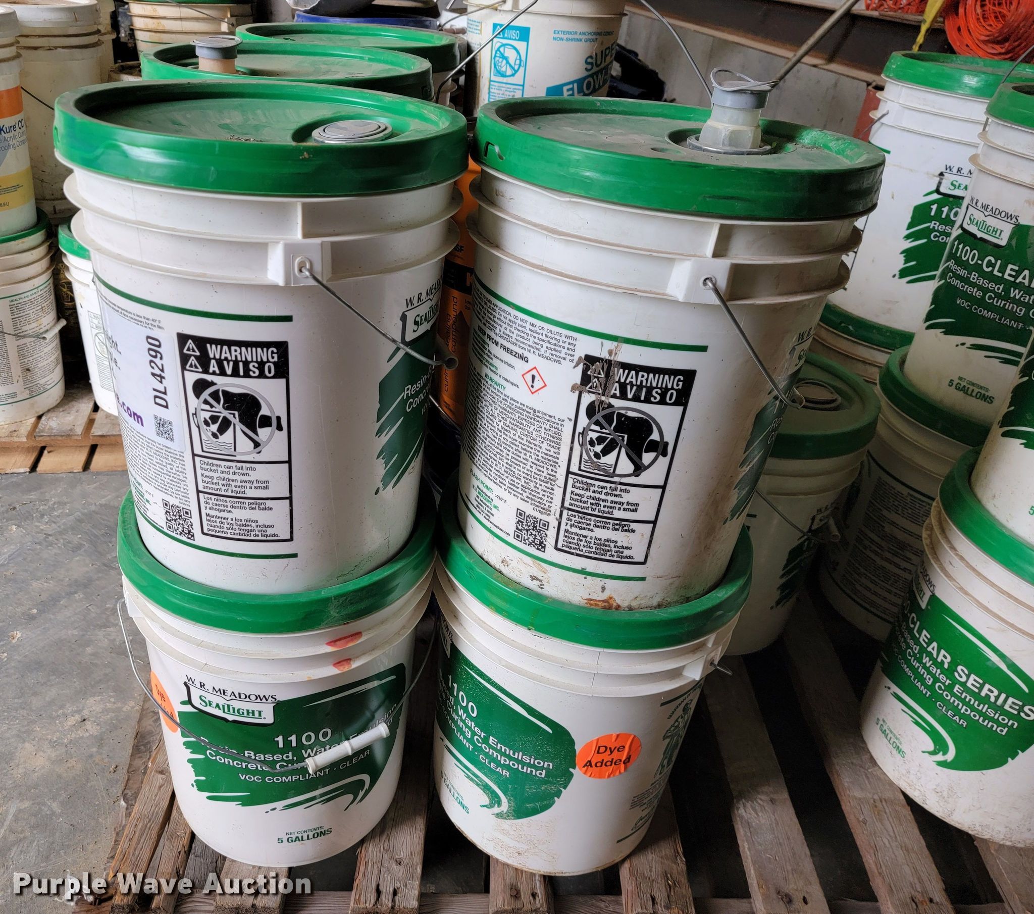 (18) five gallon buckets of SealTight 1100-Clear Series concrete curing ...