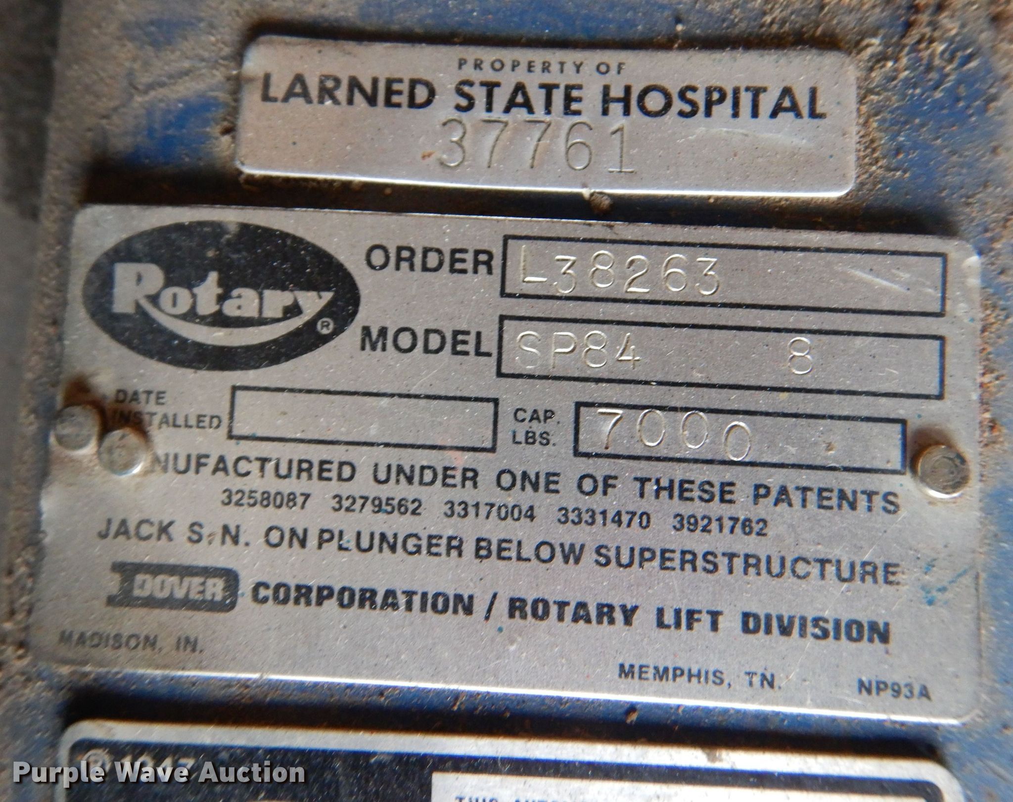 Rotary SP84 two post automotive lift in Larned, KS | Item LP9338 sold ...