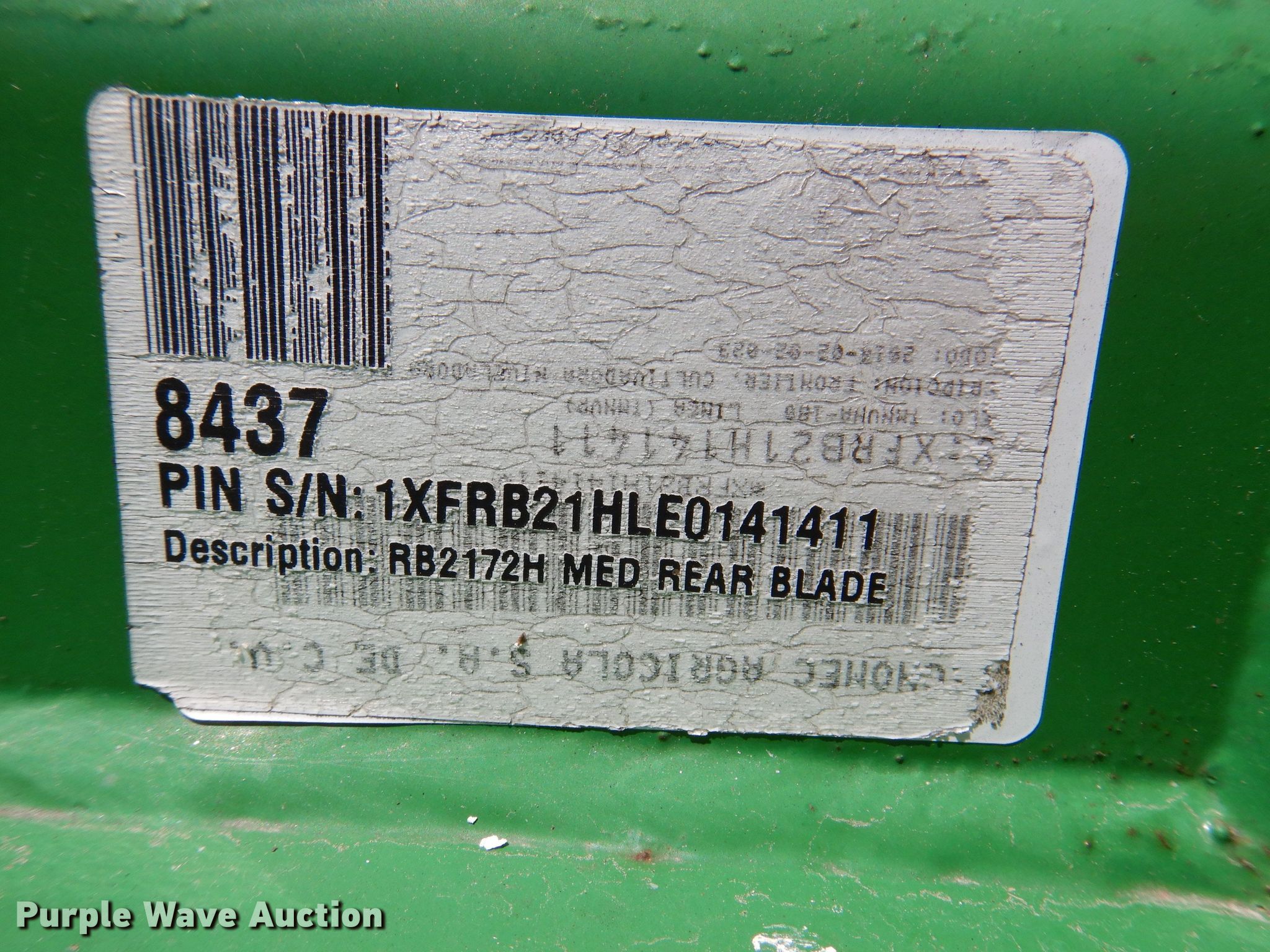 Frontier RB2172H blade in Allison, IA | Item KP9480 sold | Purple Wave