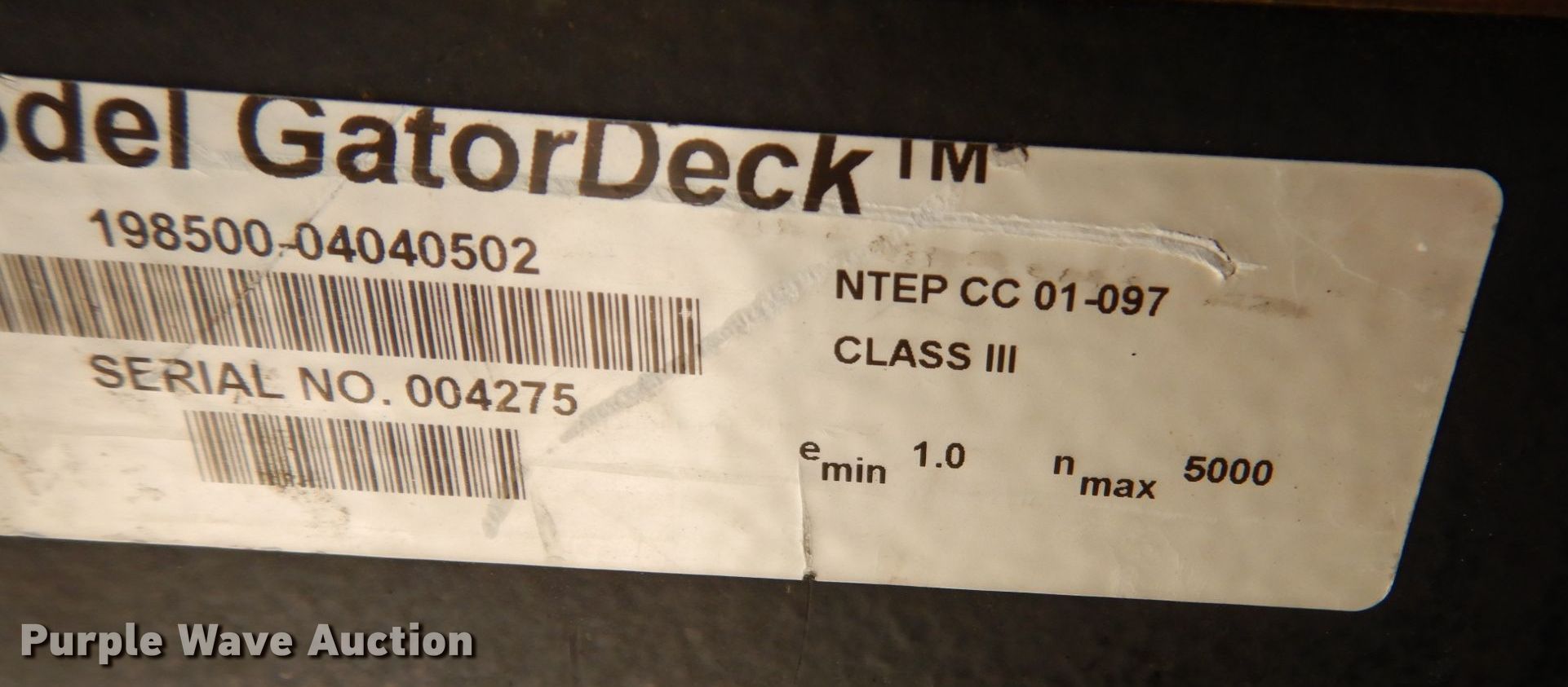 GSE Gator Deck pallet scale in Coweta, OK | Item LS9841 sold | Purple Wave