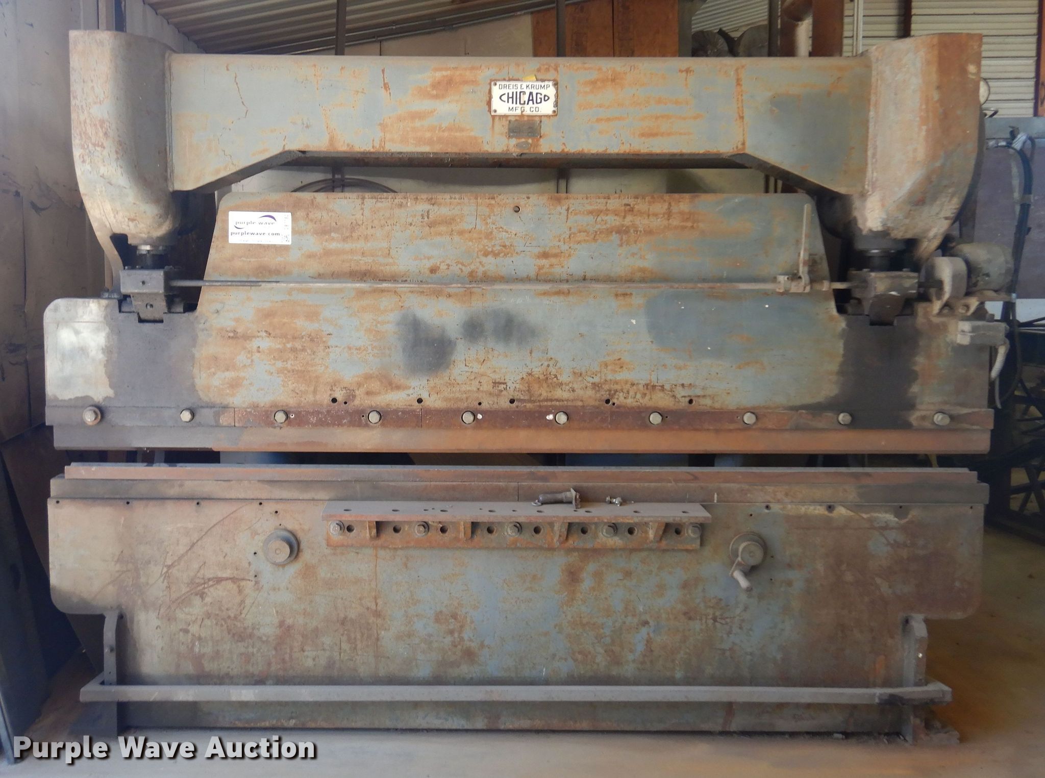 Chicago 8L10 press brake in Severy, KS | Item DB7782 sold | Purple Wave
