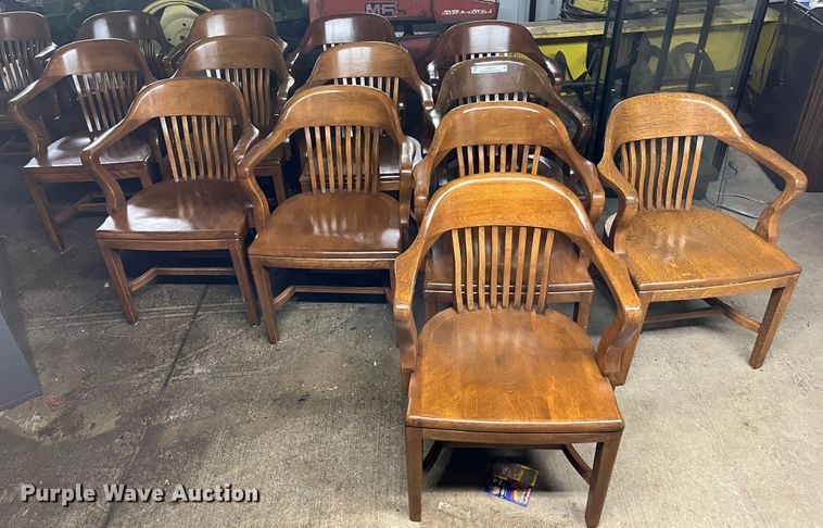 (14) wooden chairs in Wichita, KS | Item LU9515 sold | Purple Wave