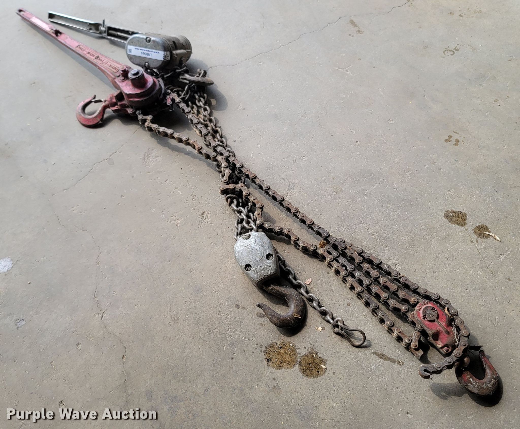 (2) chain hoists in Holiday Island, AR | Item LN9664 sold | Purple Wave